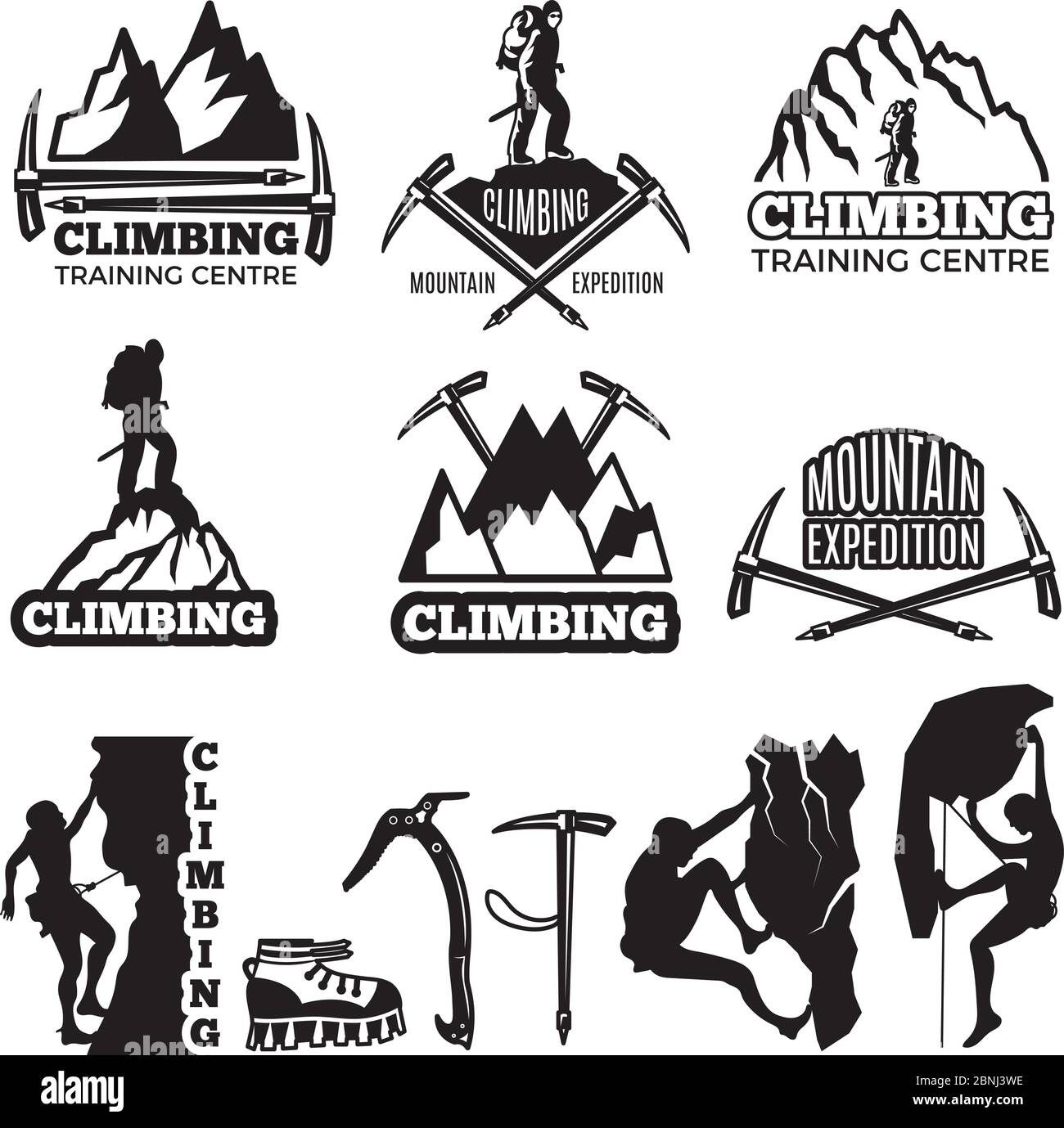 Sport climbing vector black silhouette hi-res stock photography and ...