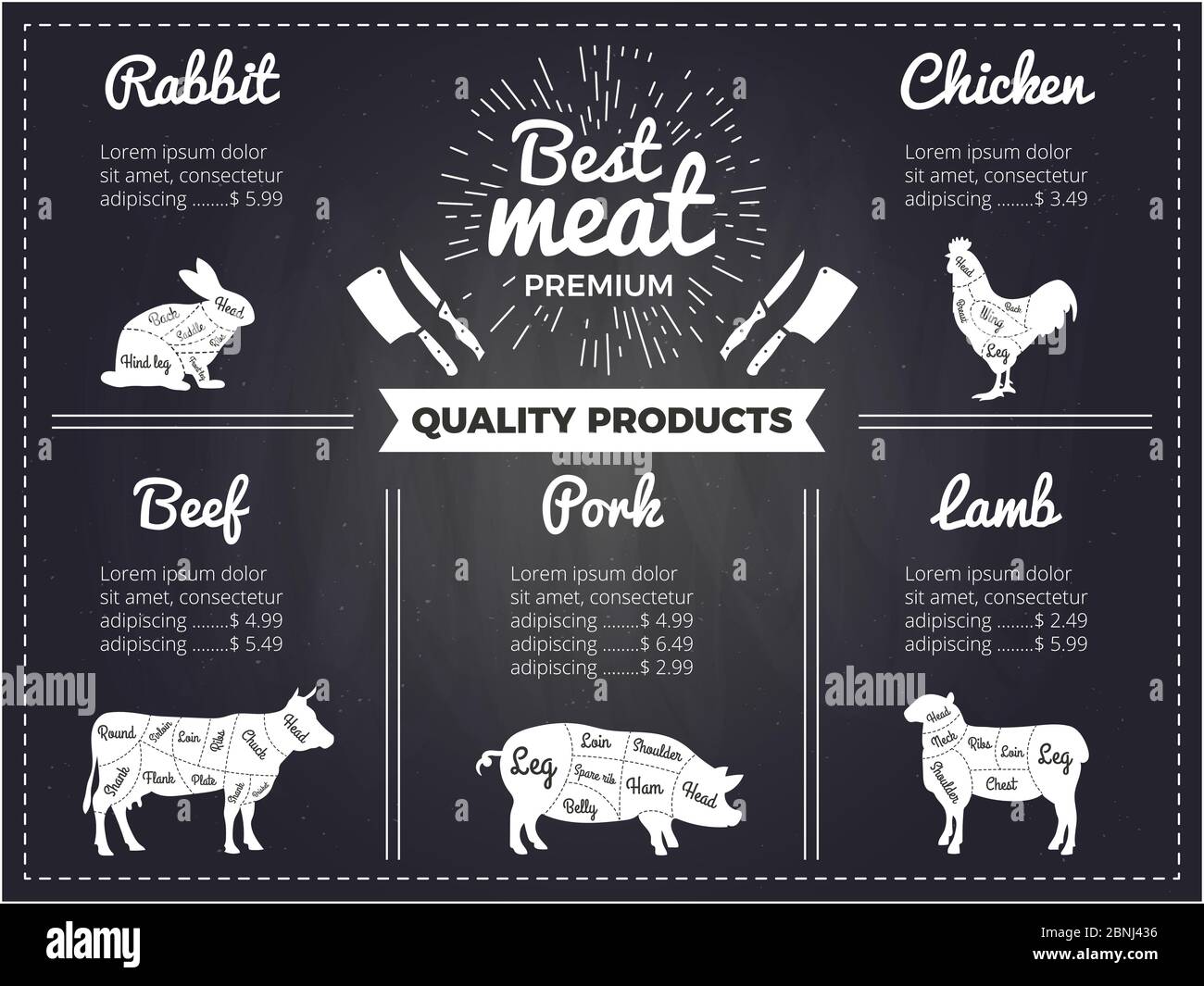 Meat domestic animals Stock Vector Images - Alamy