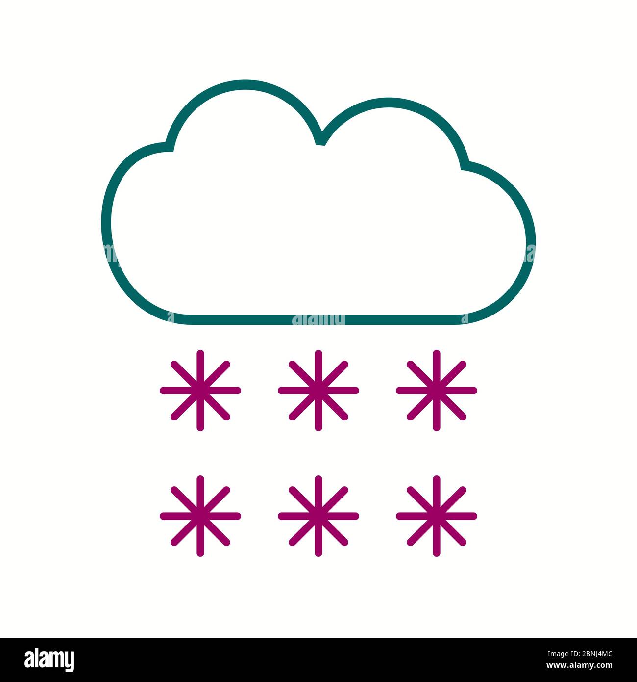 Beautiful Snowfall Line Vector Icon Stock Vector Image & Art - Alamy