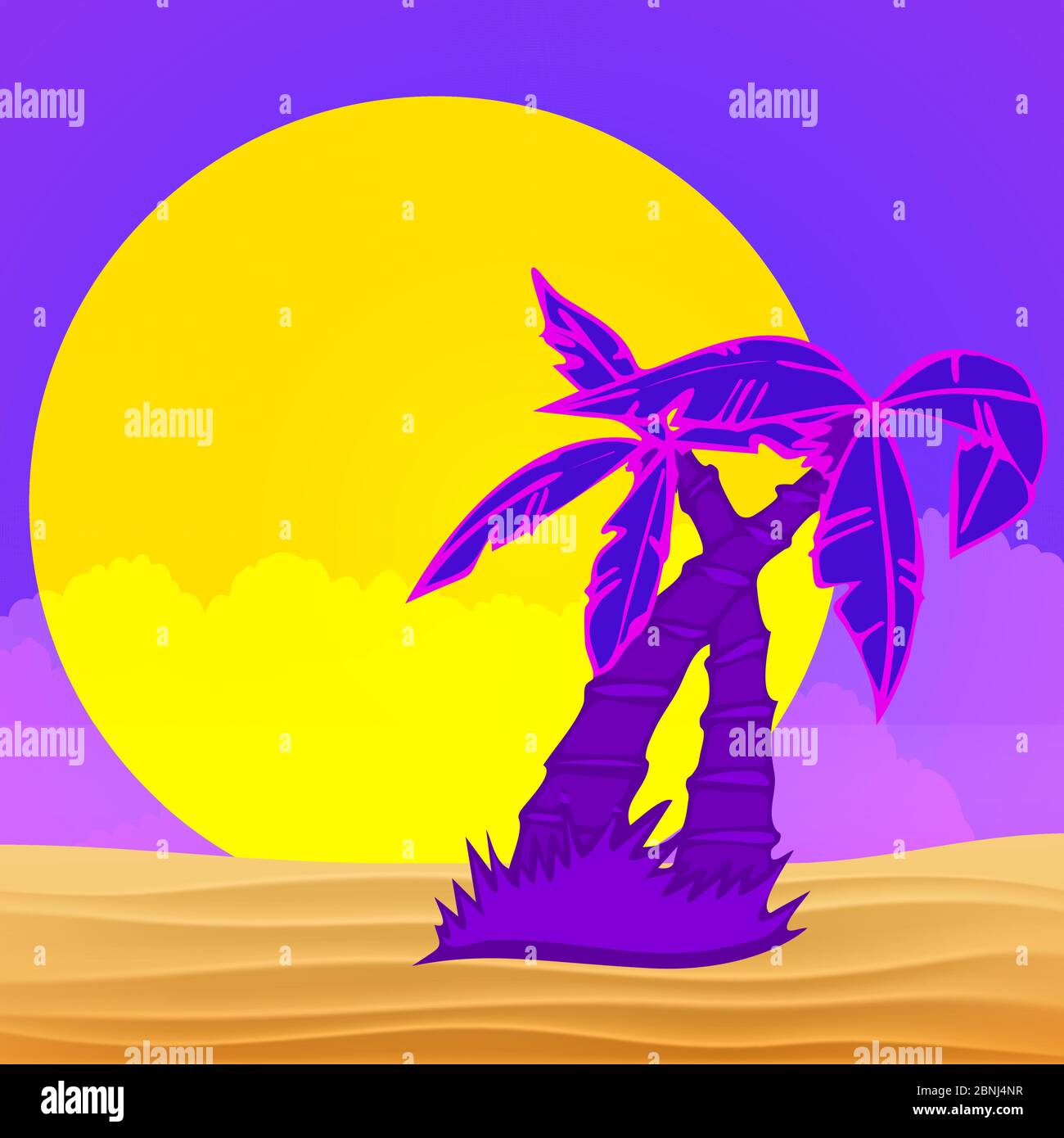 Beautiful evening sunset on Stock Vector Images - Alamy