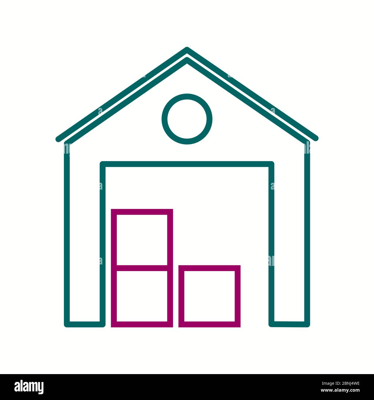 Modern industrial warehouse interior in Stock Vector Images - Alamy