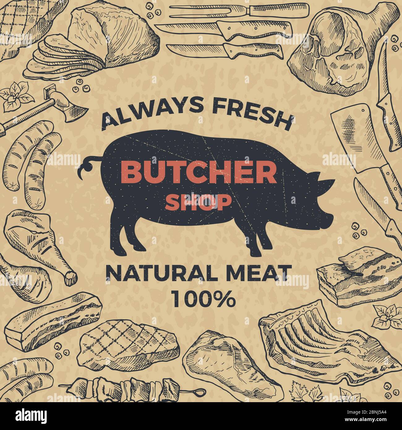 Butcher vintage poster hi-res stock photography and images - Alamy