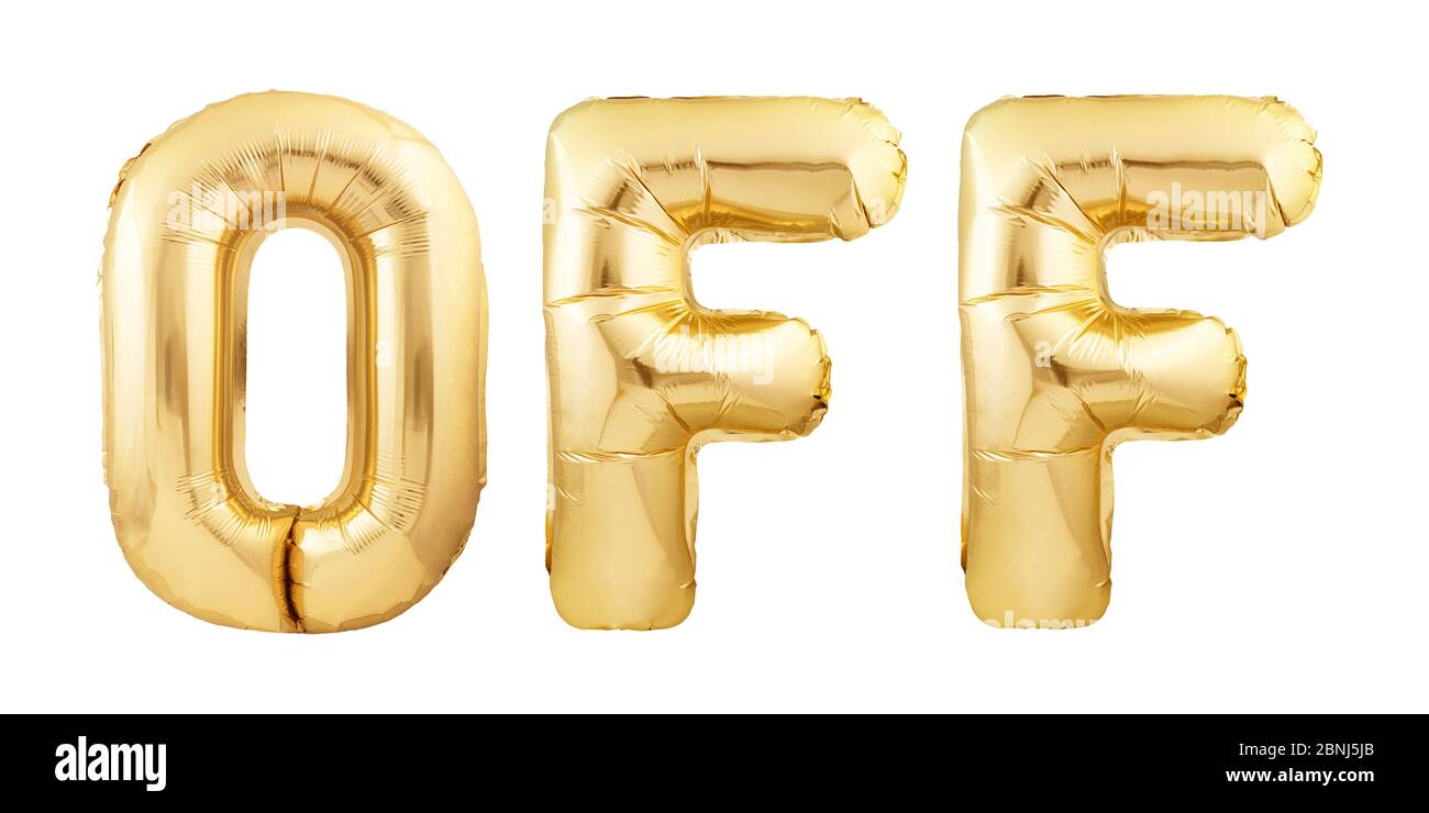 TOP word made of golden helium balloons isolated on white background ...