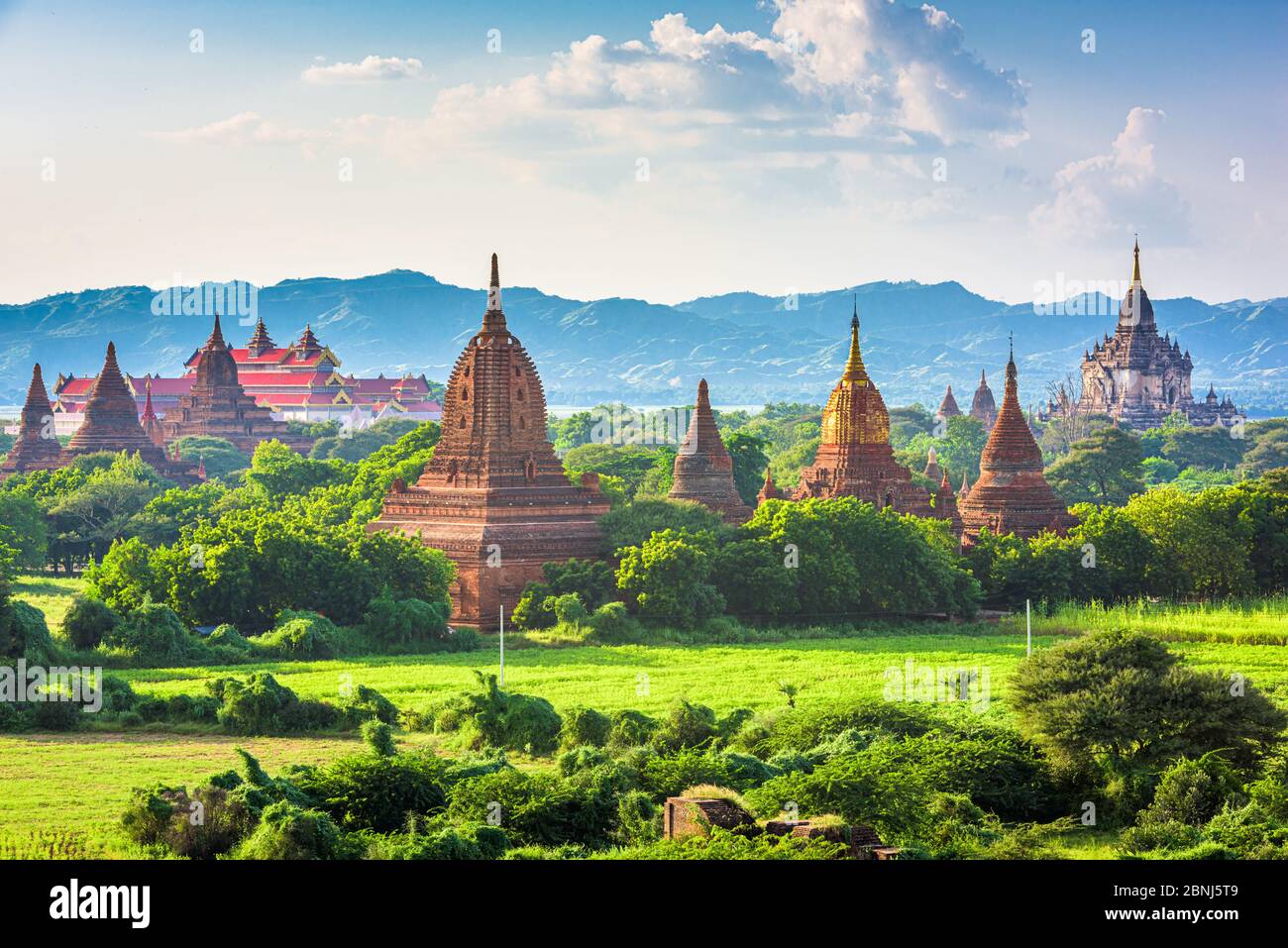Bagan, Myanmar ancient temple ruins landscape in the archaeological ...