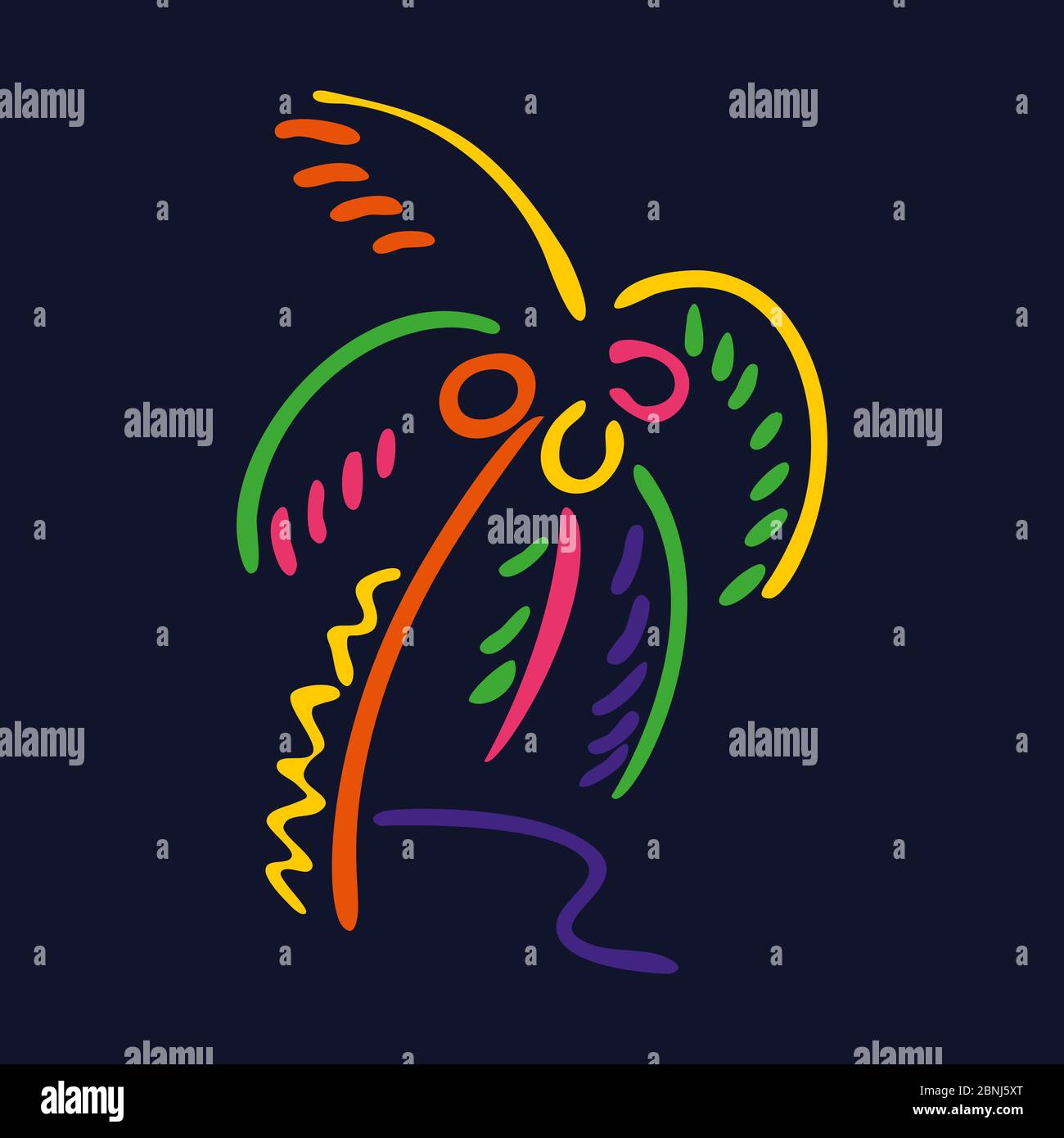 Palm tree line icon on Stock Vector Images - Alamy