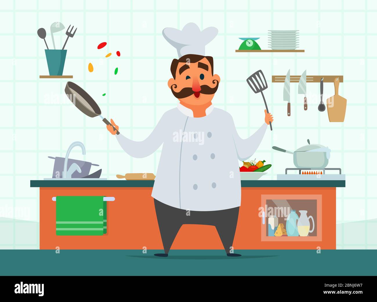 Adult cooking Stock Vector Images - Alamy