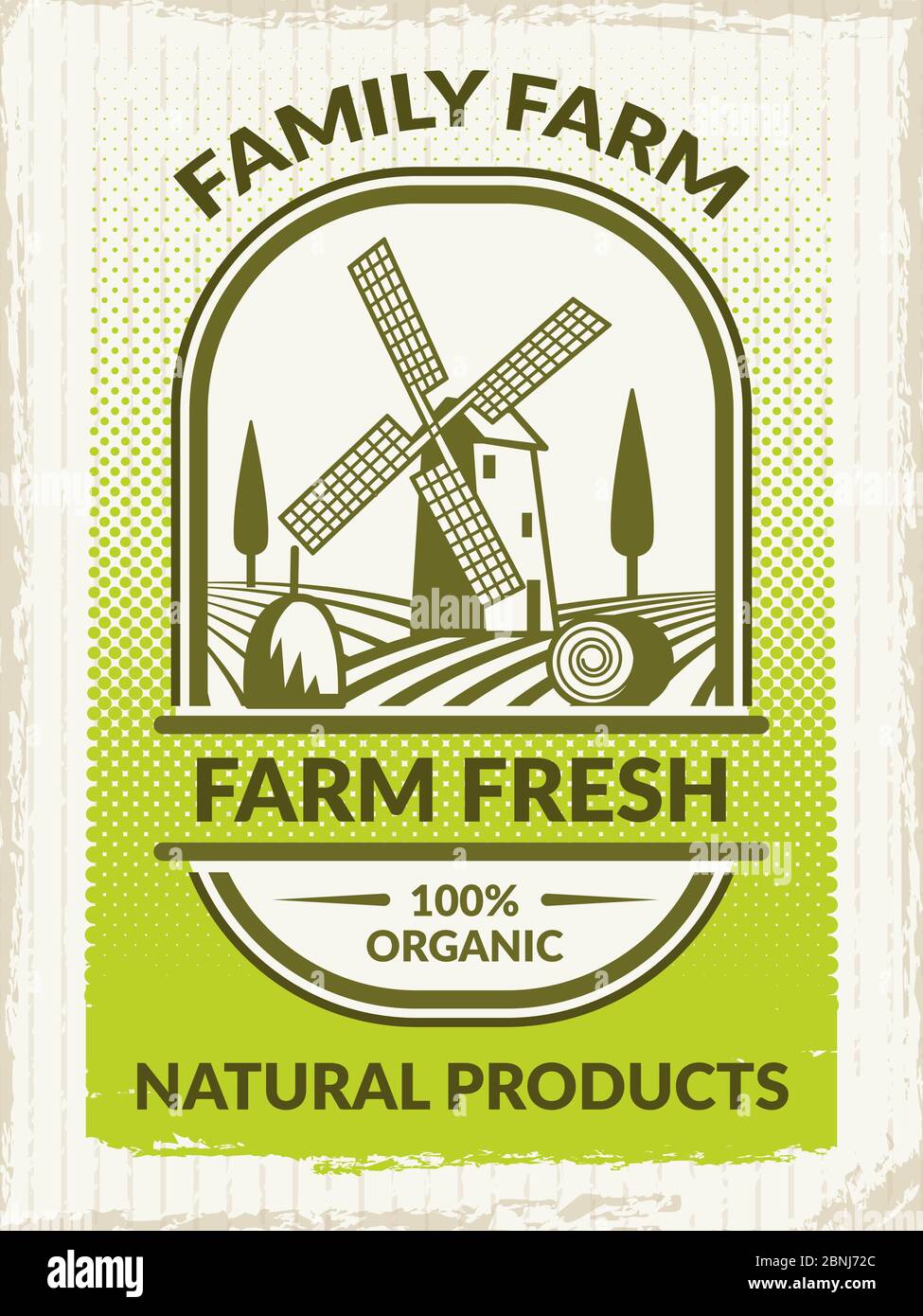 Agriculture concept picture. Retro poster at farm theme Stock Vector ...