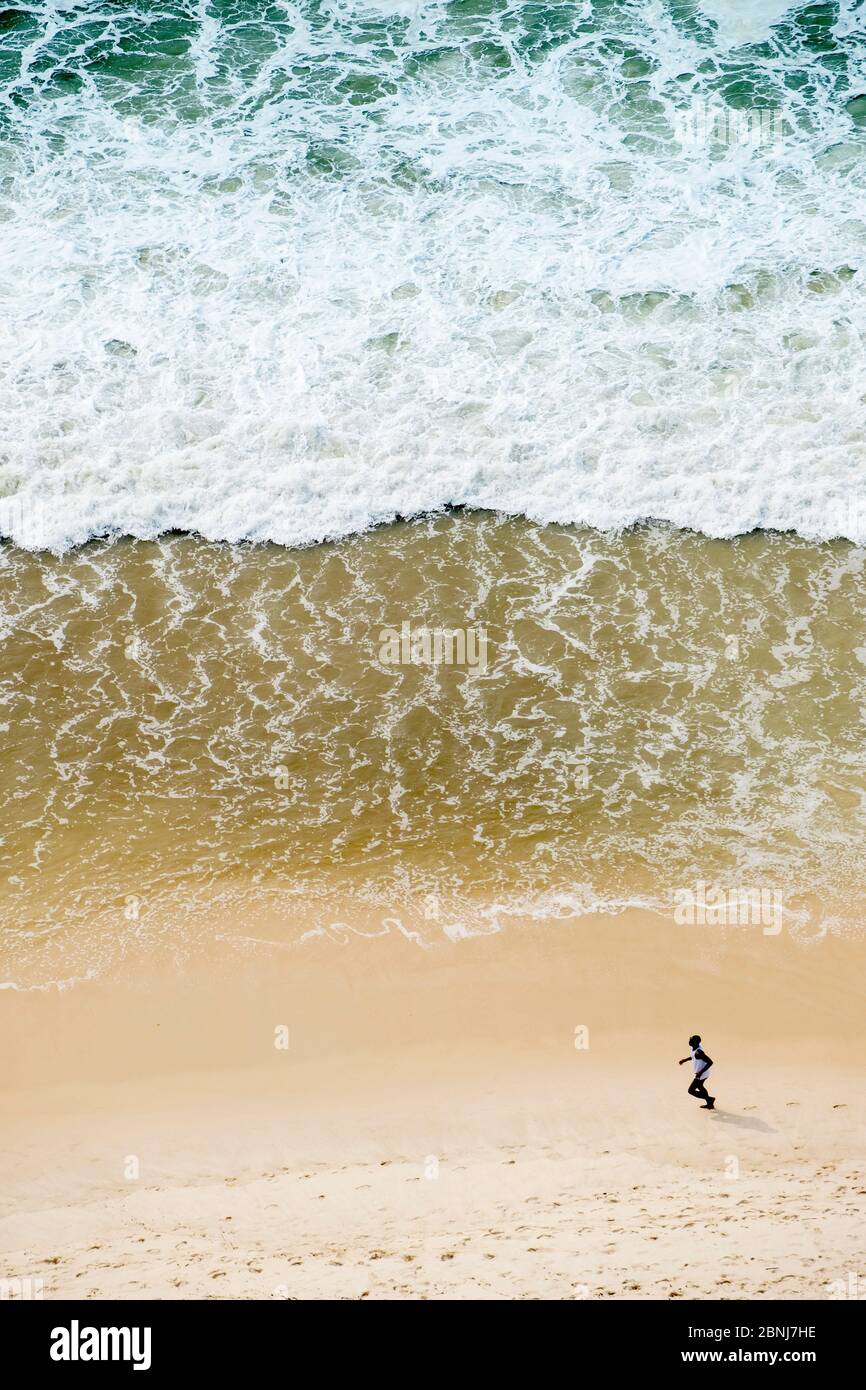 Elevated view of the beach and the Atlantic Ocean, Copacabana, Rio de ...