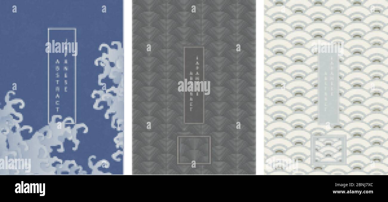 Oriental Japanese style abstract pattern background design wave move ...