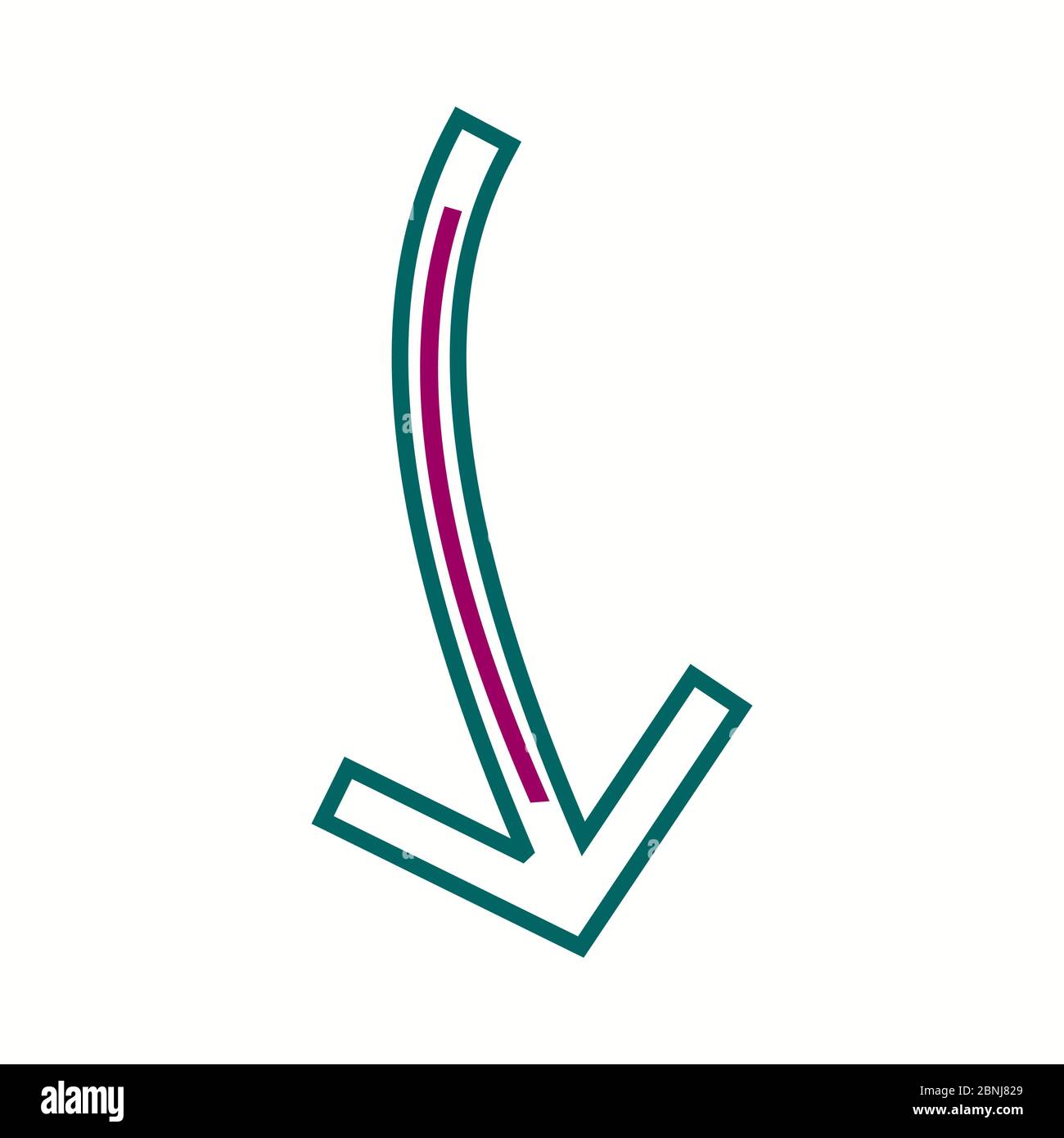 Beautiful Arrow Pointing Down Line Vector Icon Stock Vector Image & Art ...