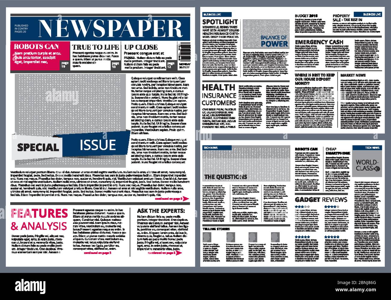 Vector design template of newspaper Stock Vector Image & Art - Alamy