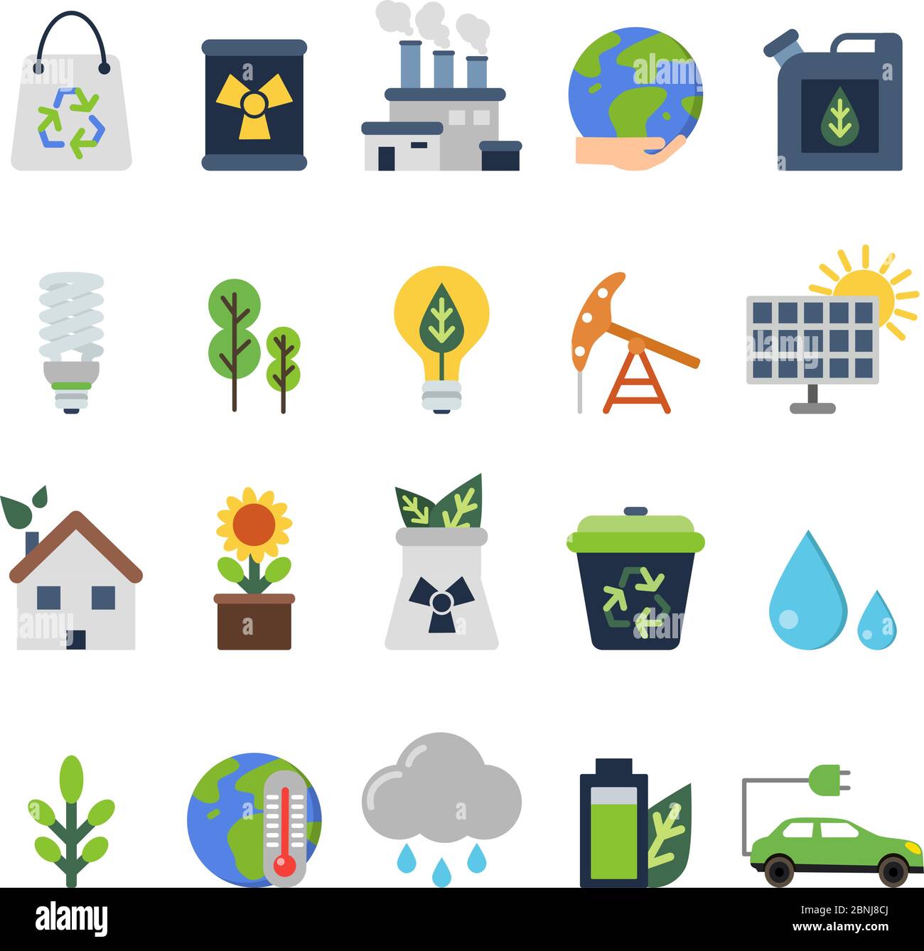 Vector icons set on ecology theme. Green life elements Stock Vector ...