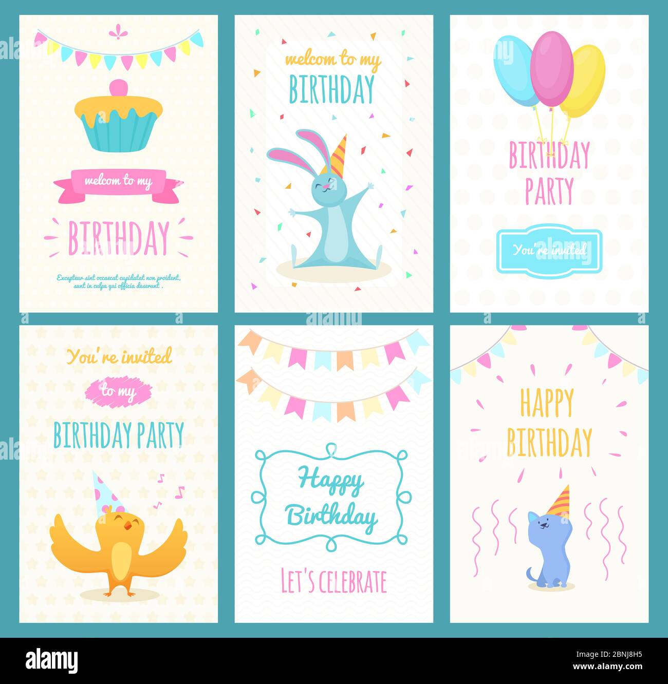 Different greeting cards Stock Vector Images - Alamy