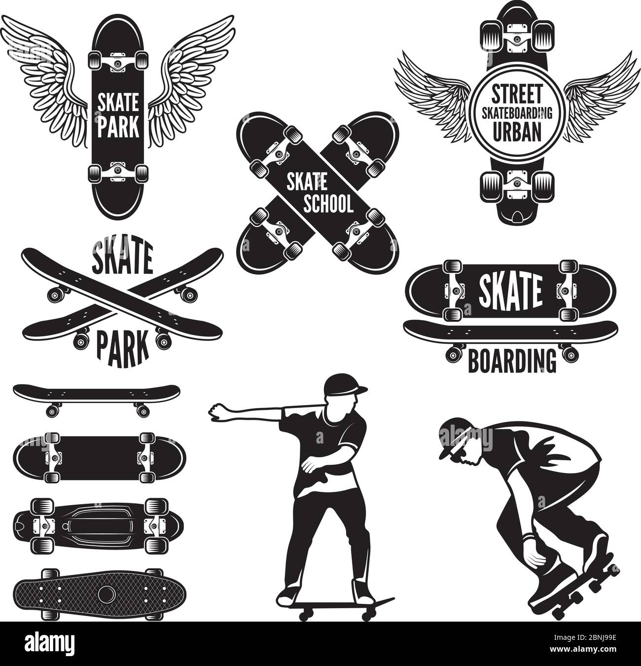 Vintage skateboarders Stock Vector Images - Alamy