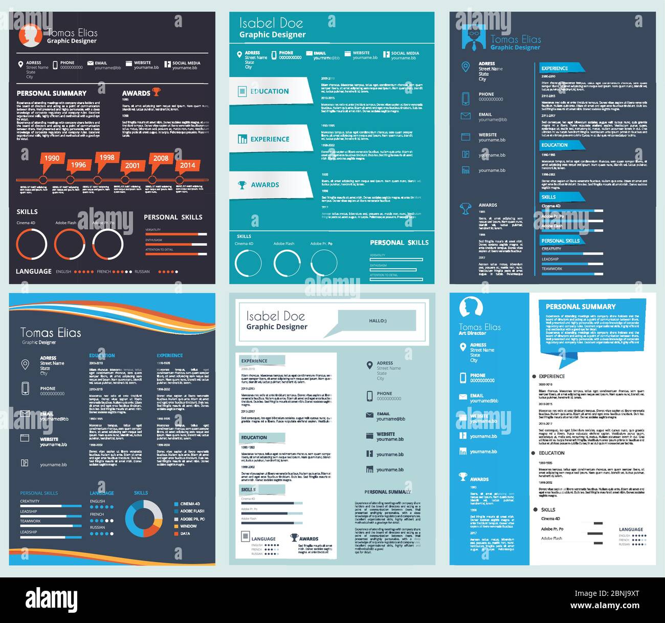 Cv template vector hi-res stock photography and images - Alamy