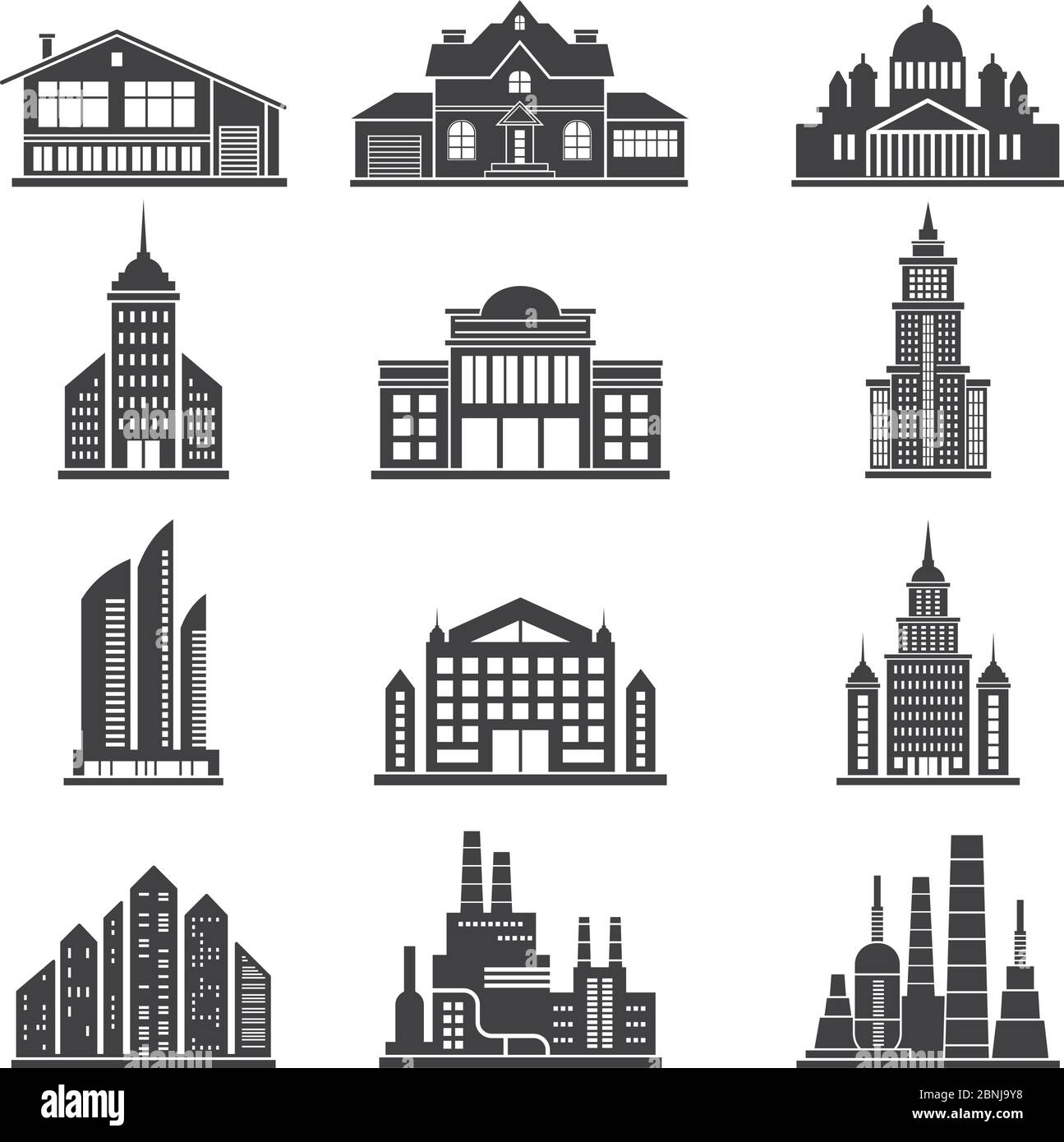 Group of tall buildings Stock Vector Images - Alamy