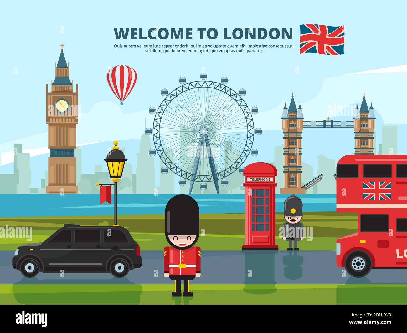 London landmarks illustration hi-res stock photography and images - Alamy