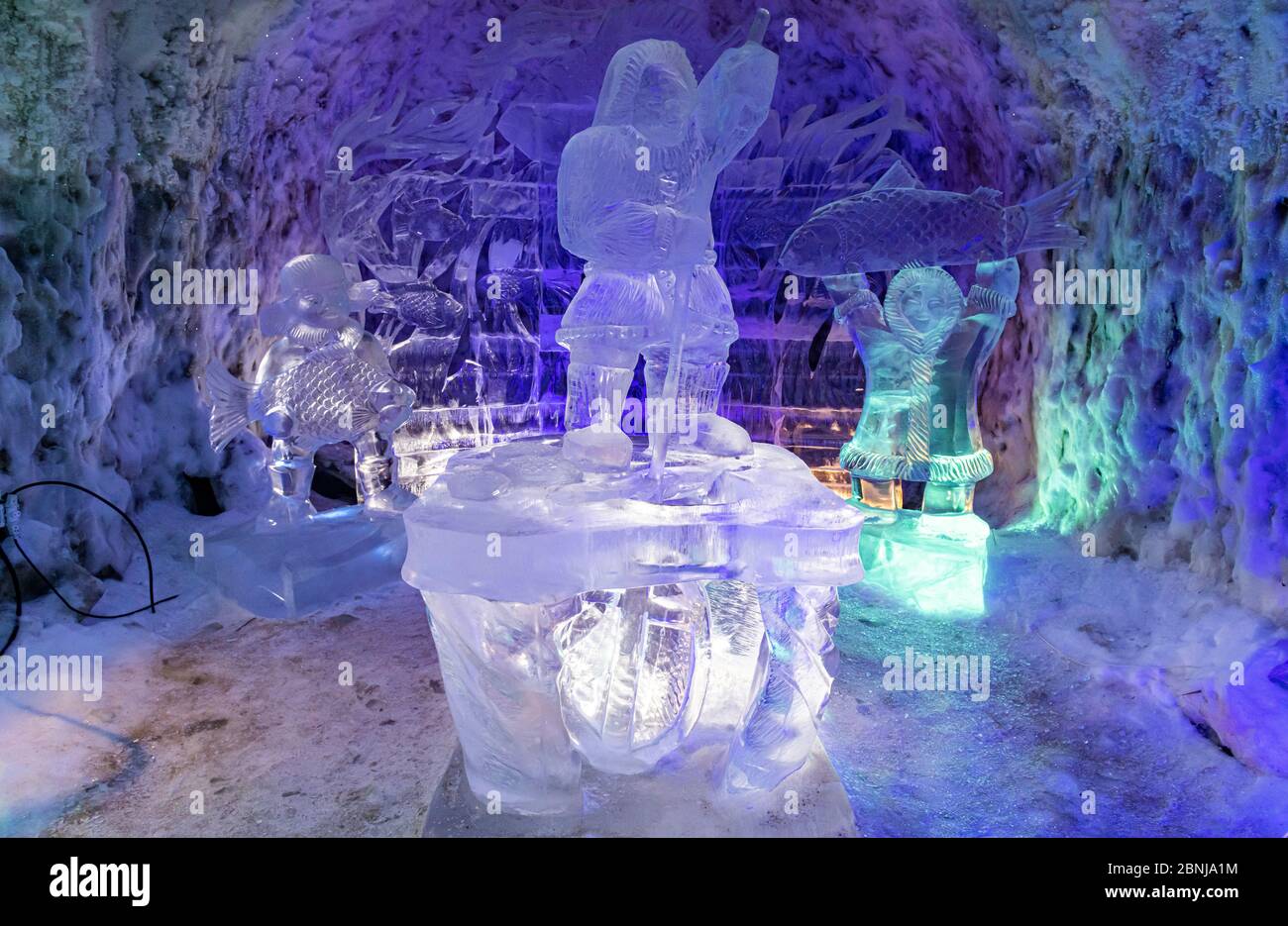 Colourful ice sculptures in the Permafrost kingdom, Yakutsk, Sakha ...