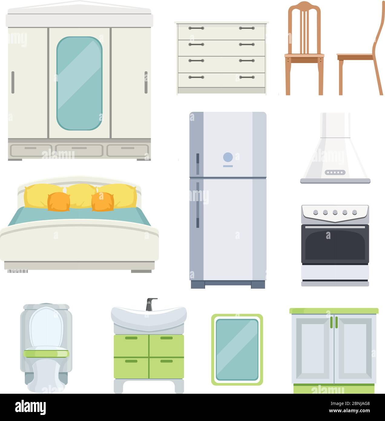 Illustration living room furniture Cut Out Stock Images & Pictures - Alamy