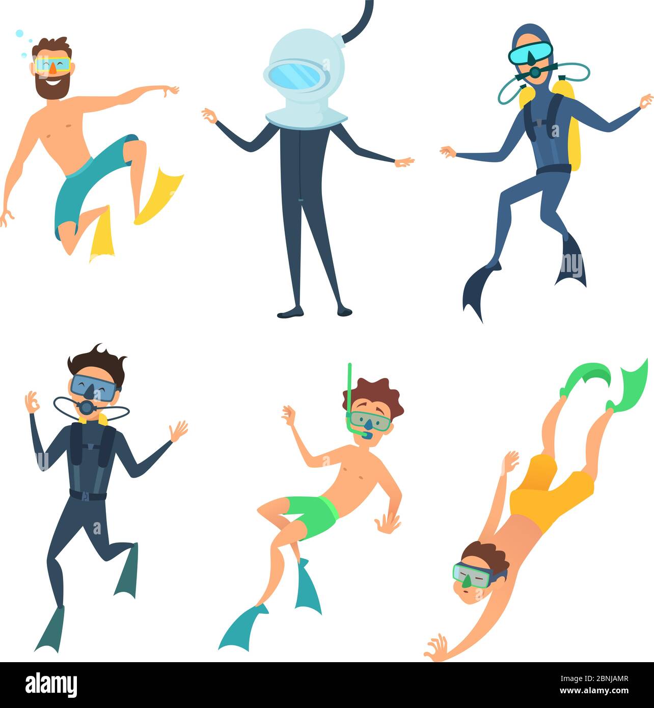 Cartoon illustration boy snorkeling mask hi-res stock photography and ...
