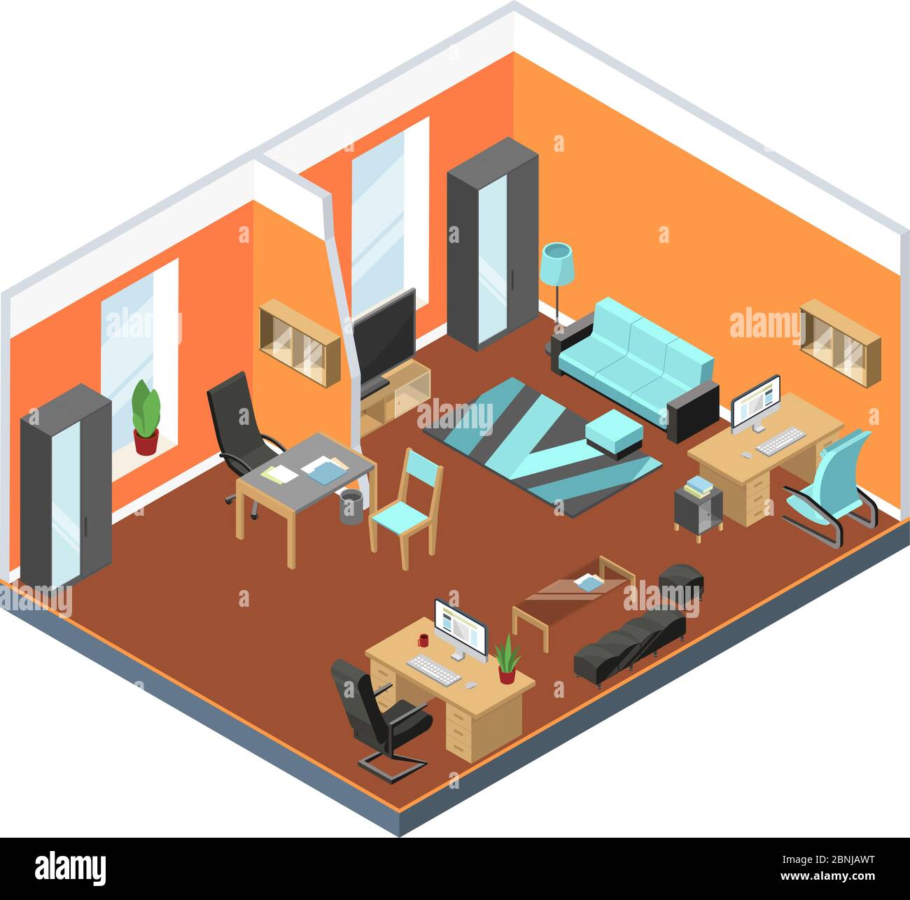 Interior from office in Stock Vector Images - Alamy