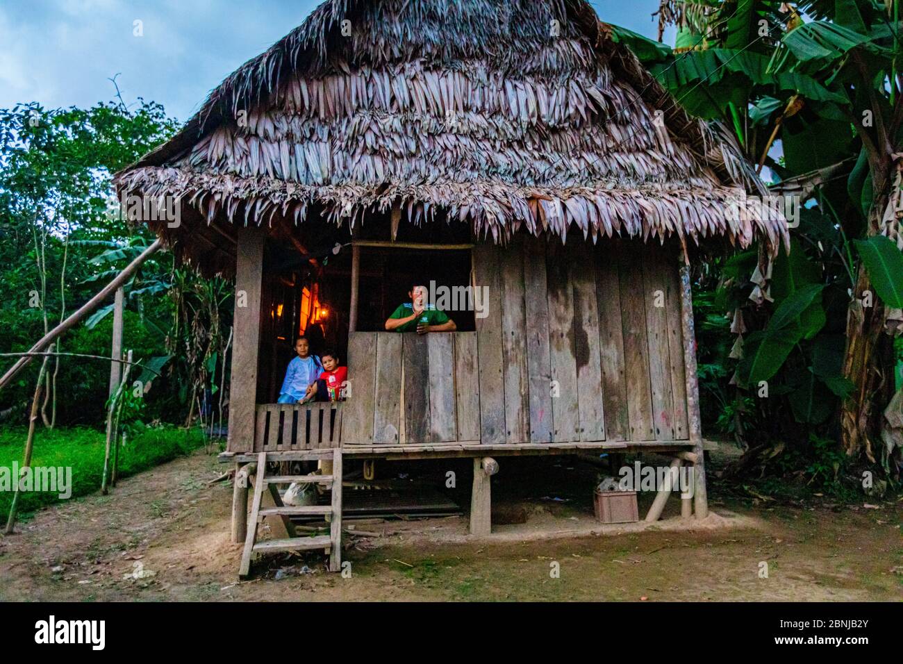 Local village along the Amazon River, Peru, South America Stock Photo ...