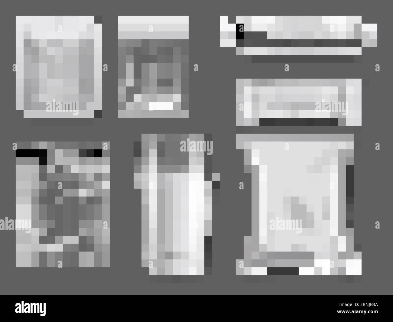 Empty plastic and transparency packages. Vector mockup pictures Stock ...