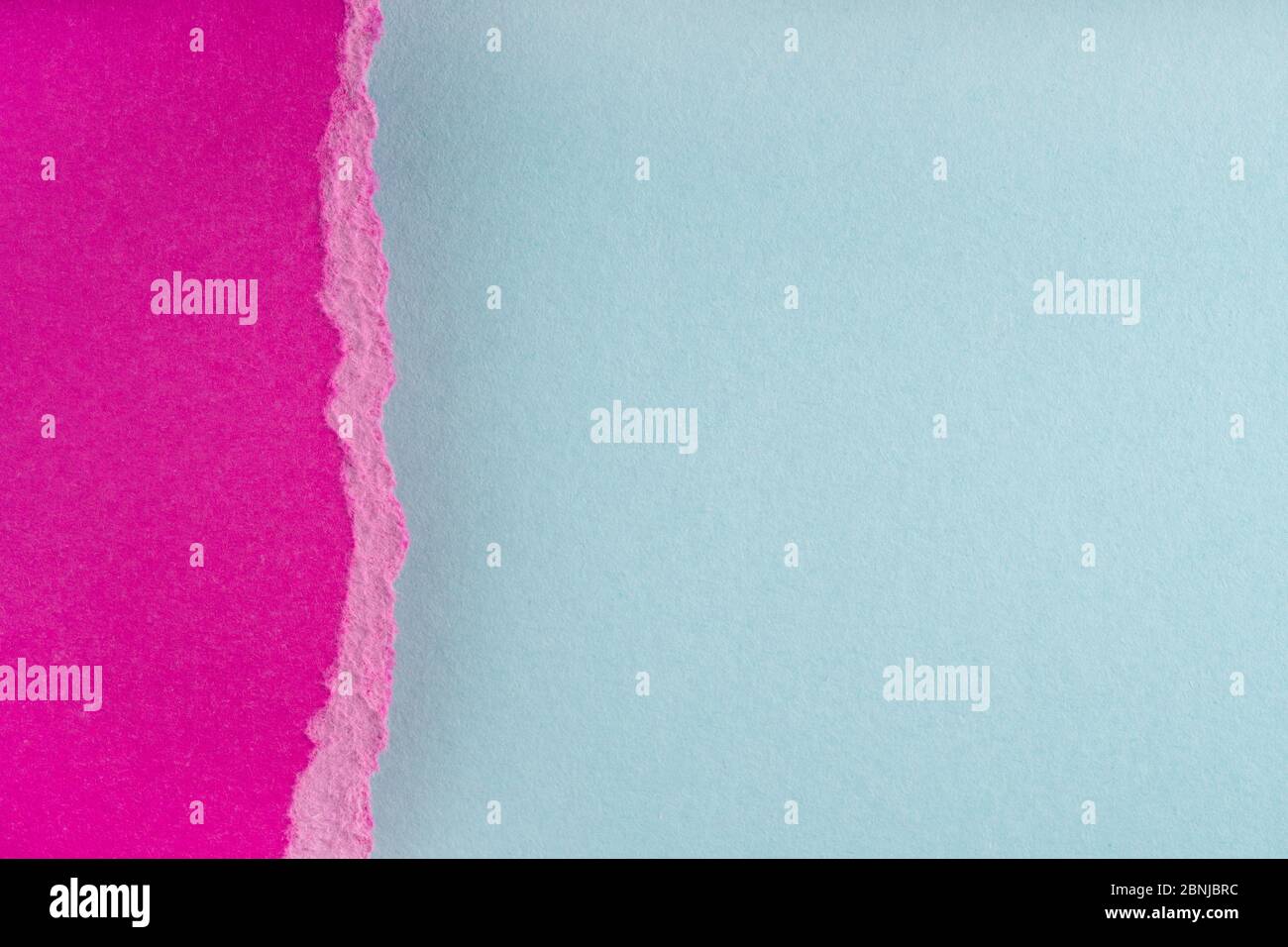 Torn ragged purple paper edges on blue background. Ripped cracked paper ...