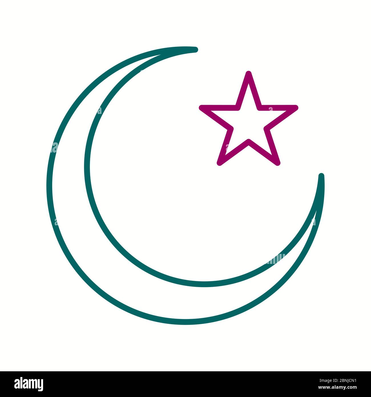 Beautiful Moon and Star Line Vector Icon Stock Vector Image & Art - Alamy