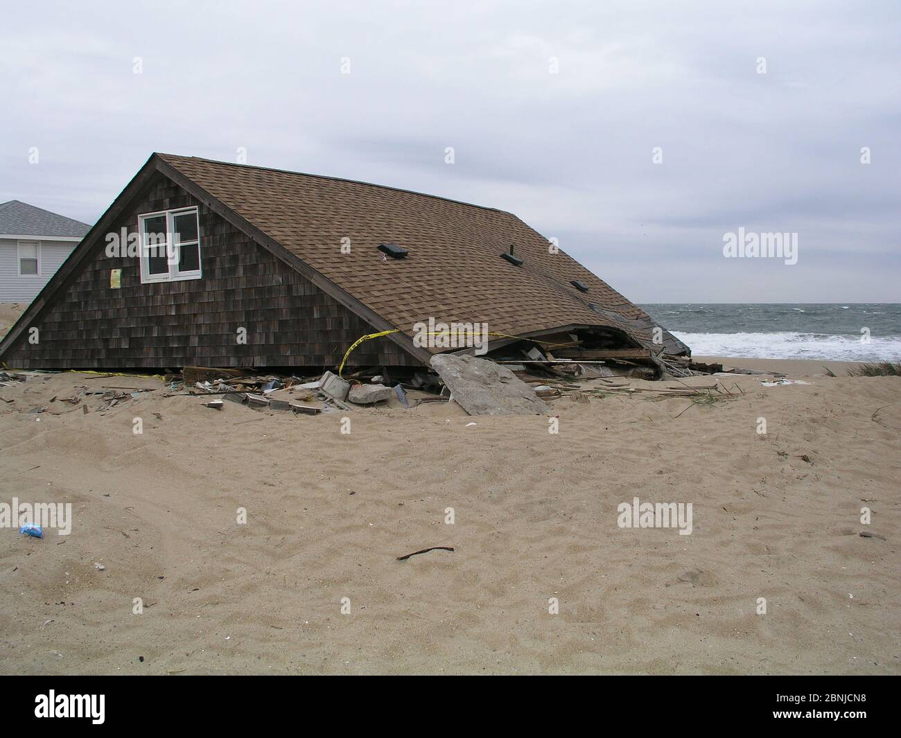 Only the roof is left after a hurricane hits the Outer Banks of North ...