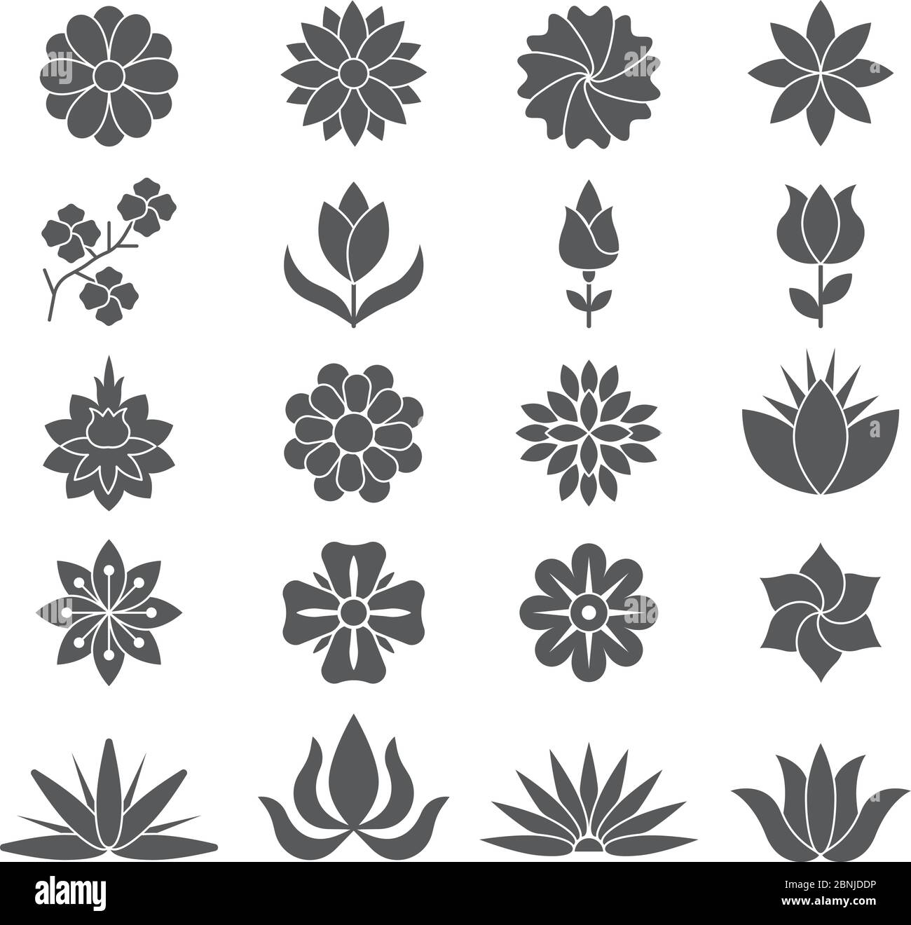 Stylized plants and flowers for different design projects Stock Vector ...