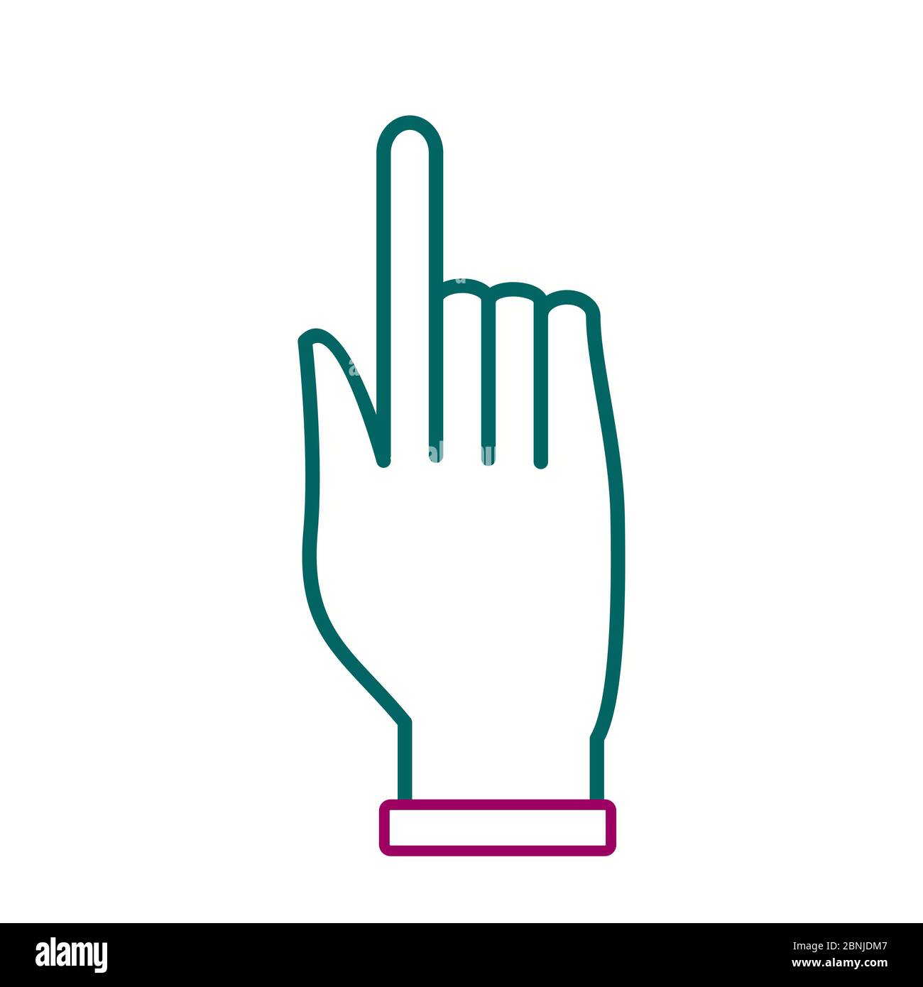 Beautiful Raised Finger Line Vector Icon Stock Vector Image & Art - Alamy