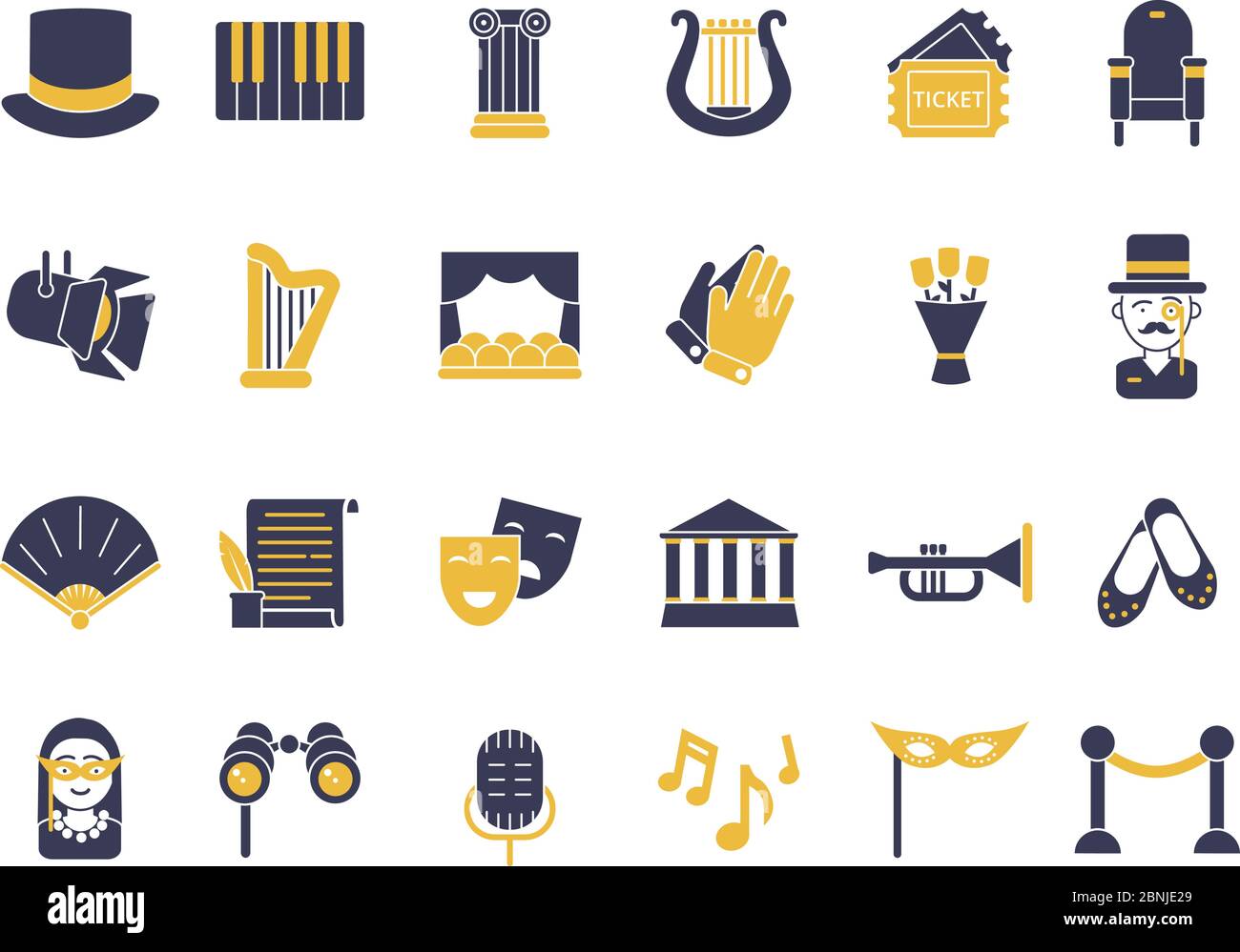 Monochrome icon set of theatre theme Stock Vector Image & Art - Alamy