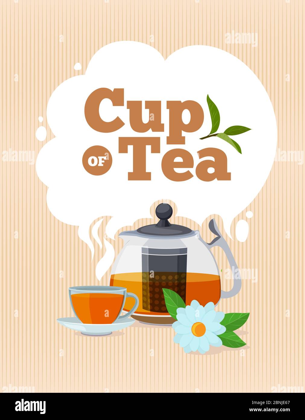 Tea time. Vector poster template with place for your text Stock Vector ...