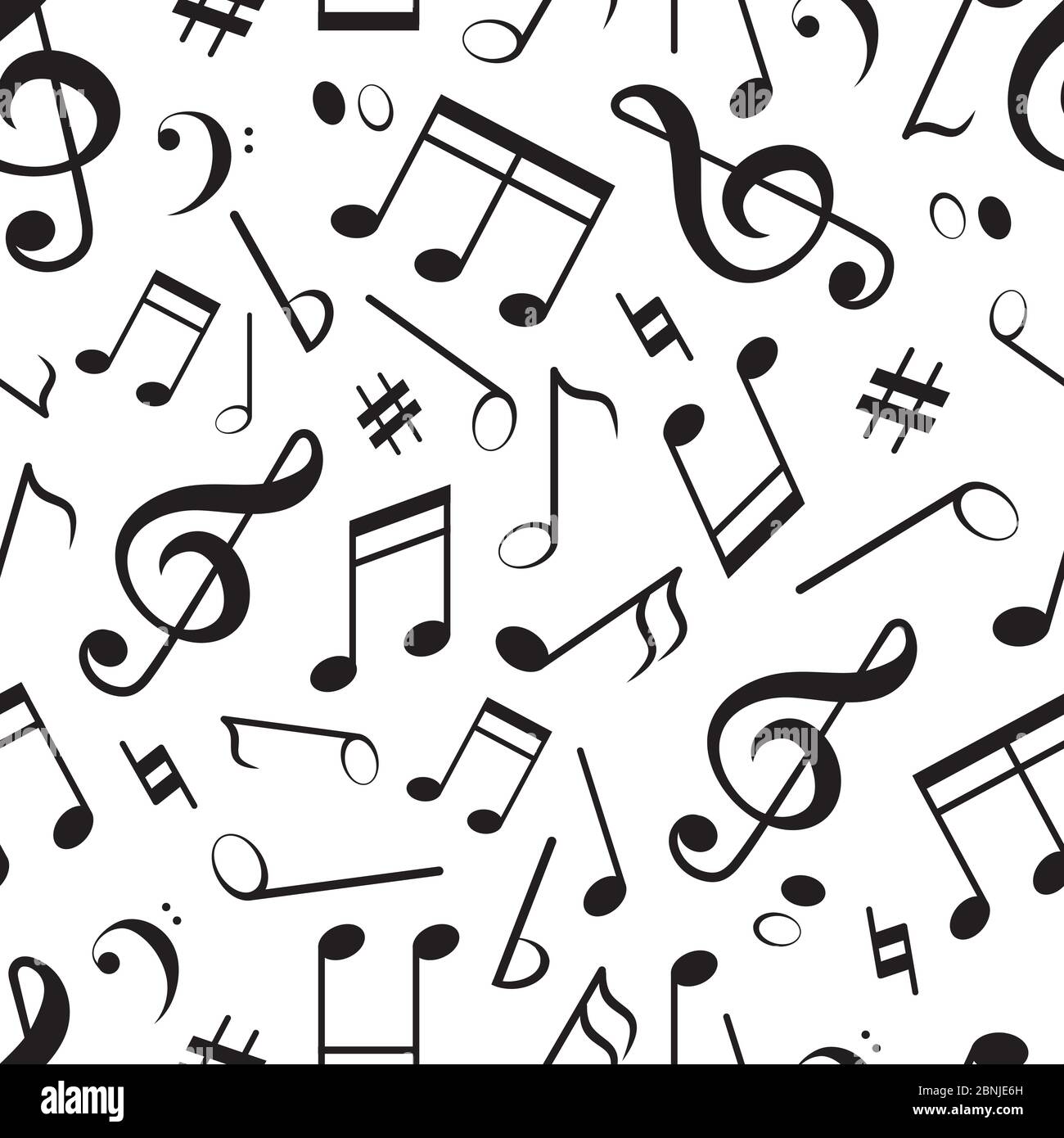 Seamless pattern with different music notes Stock Vector Image & Art ...