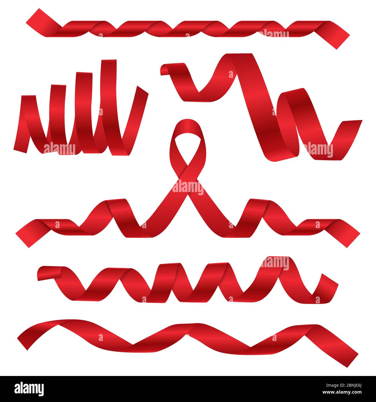 Festival and celebrations red ribbons at different dynamic shapes Stock ...