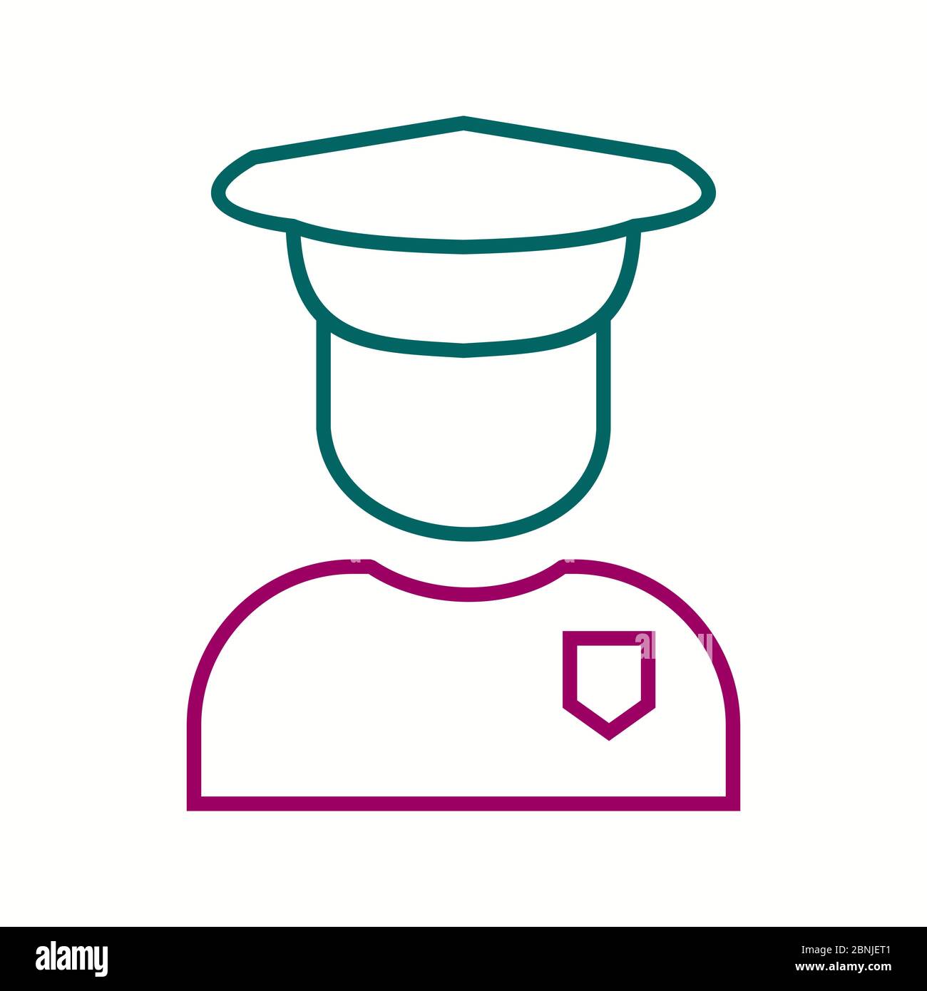 Beautiful Security Guard Line Vector Icon Stock Vector Image & Art - Alamy