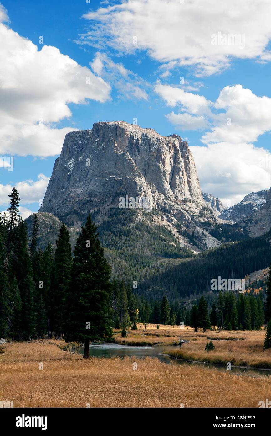 Squaretop Mountain from Green River Valley, Bridger Wilderness, Bridger ...