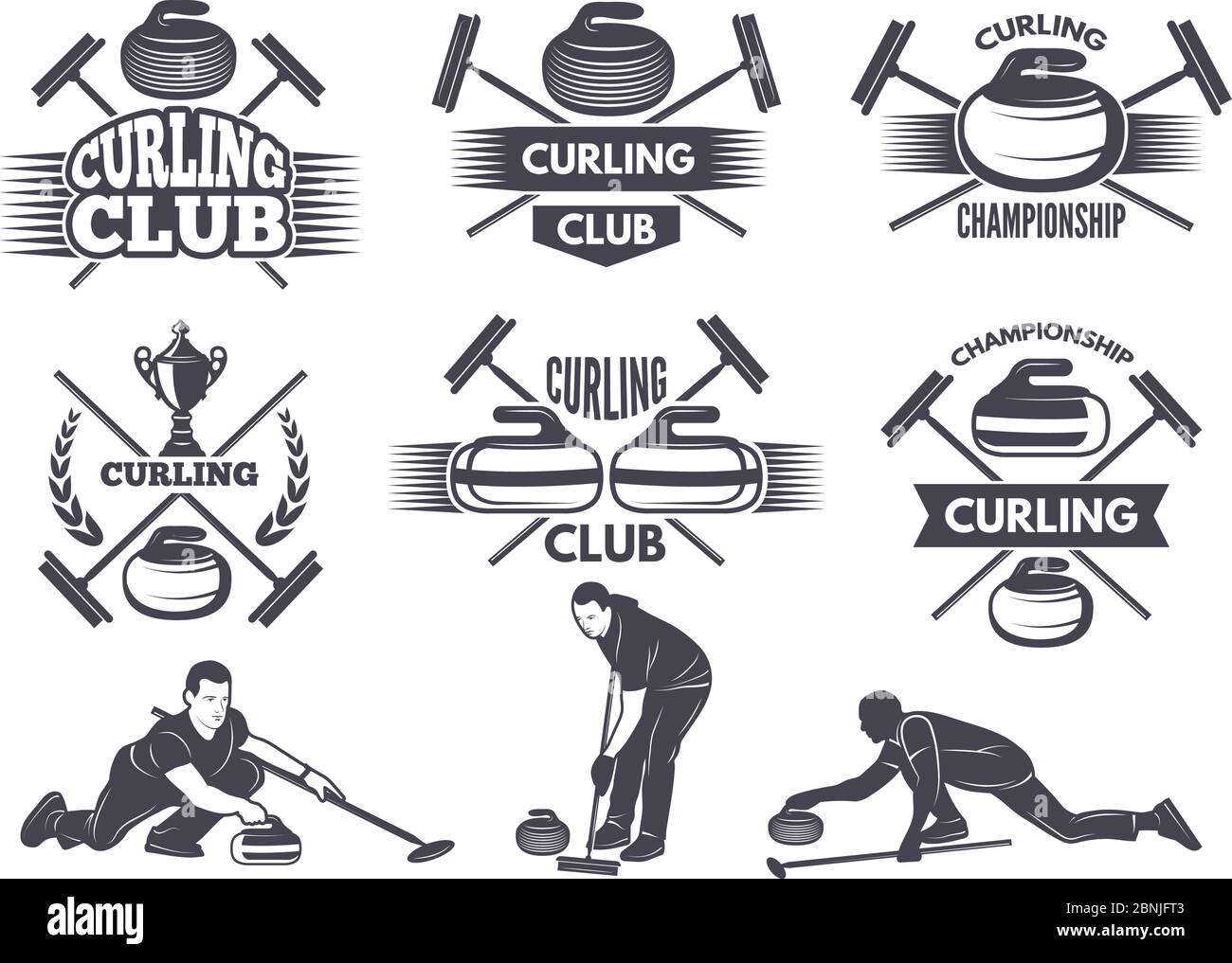 Curling logo hi-res stock photography and images - Alamy