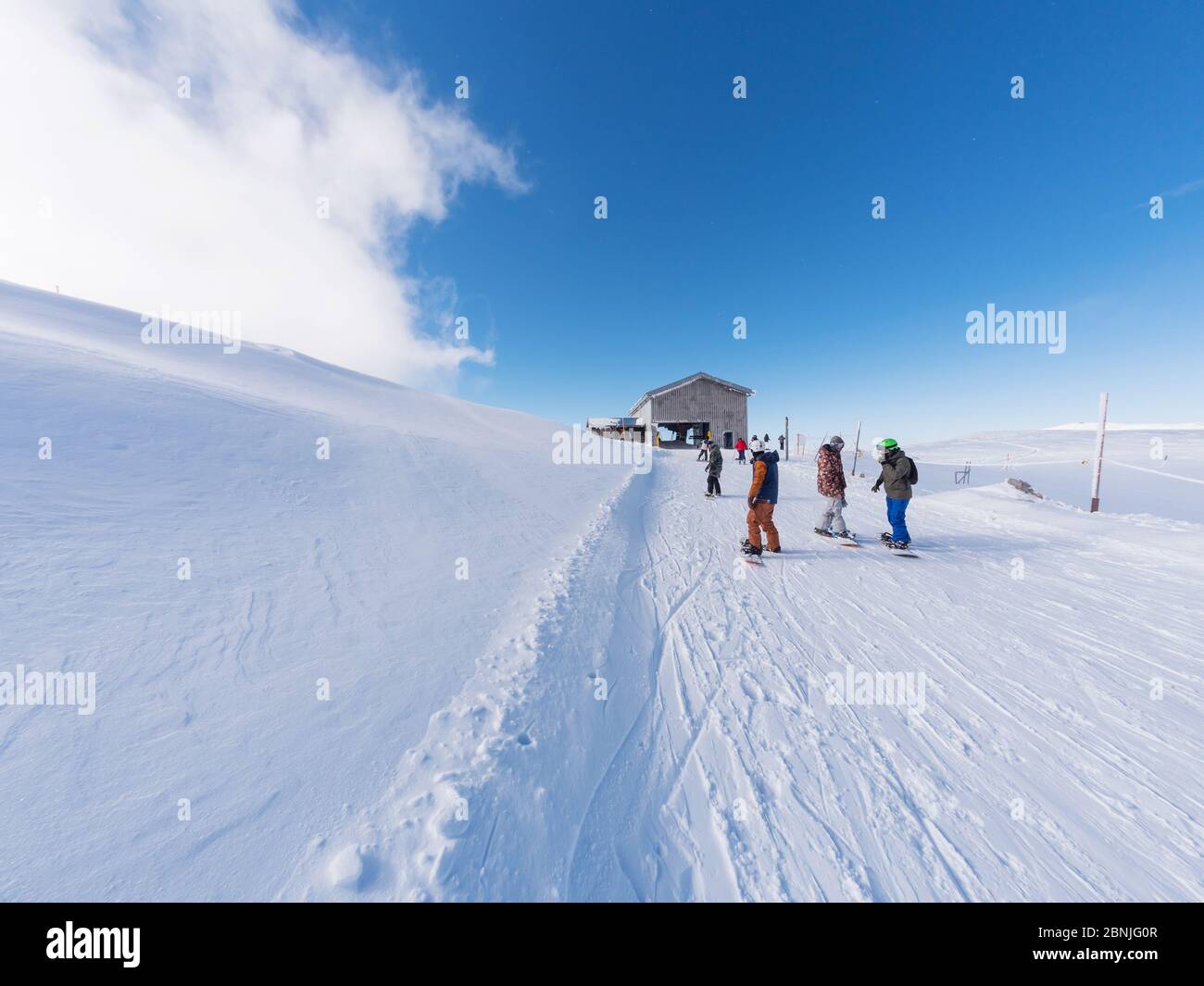 PARNASSOS, GREECE - JANUARY 5, 2019: Parnassos mountain with snow and ...