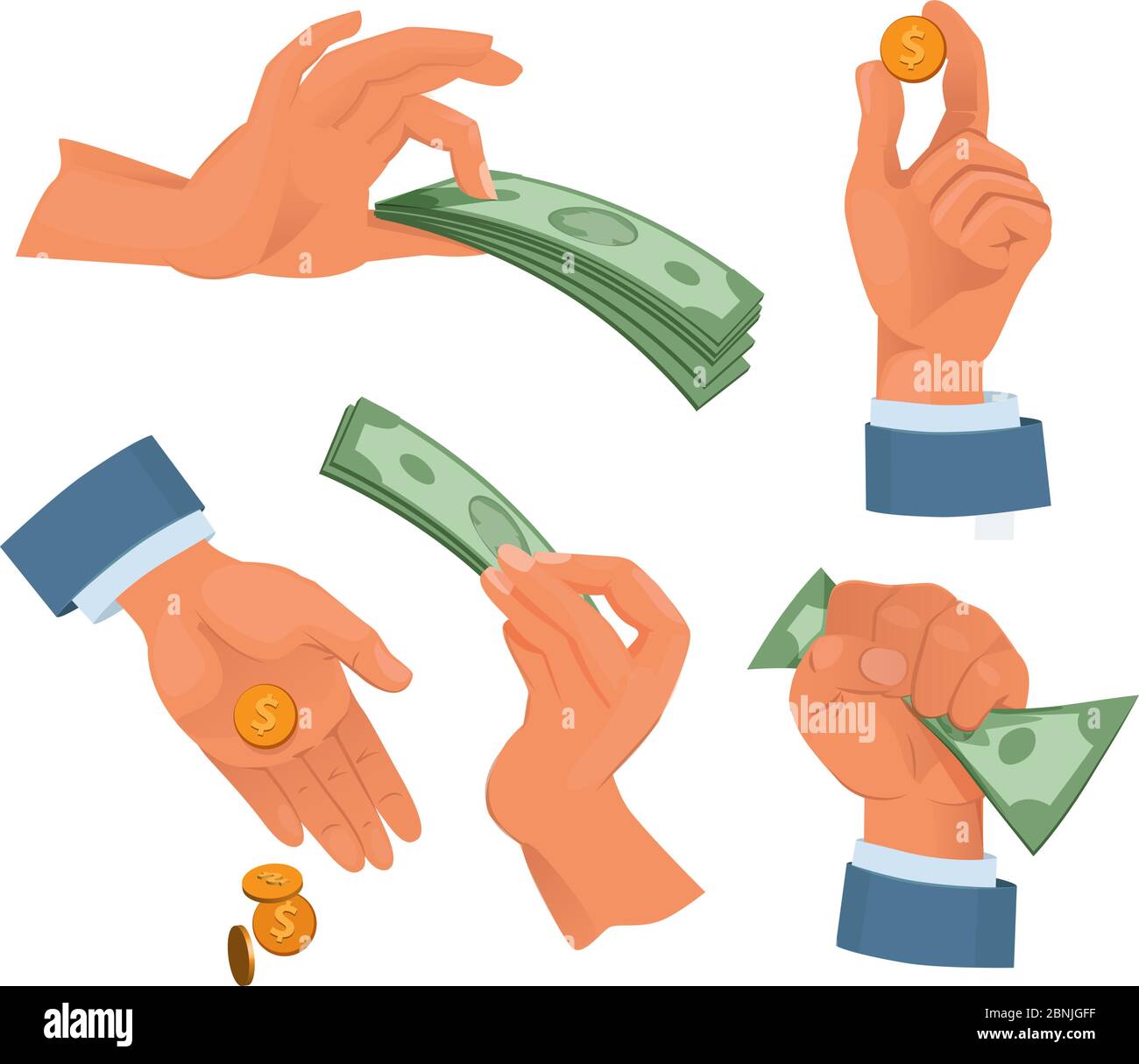 Dollar banknote in hands Stock Vector Images - Alamy