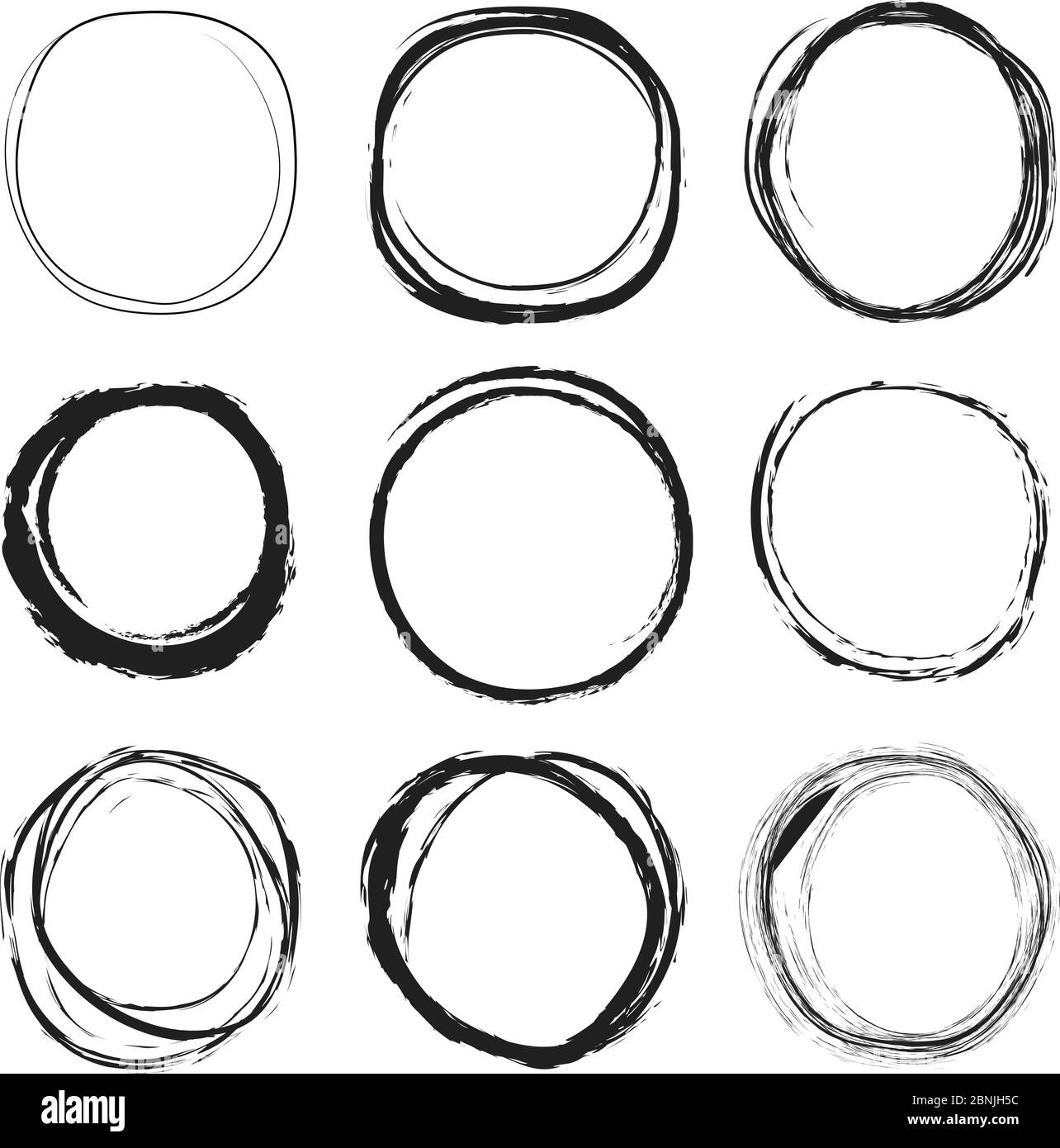 Scribble highlight circles isolate on white background Stock Vector ...