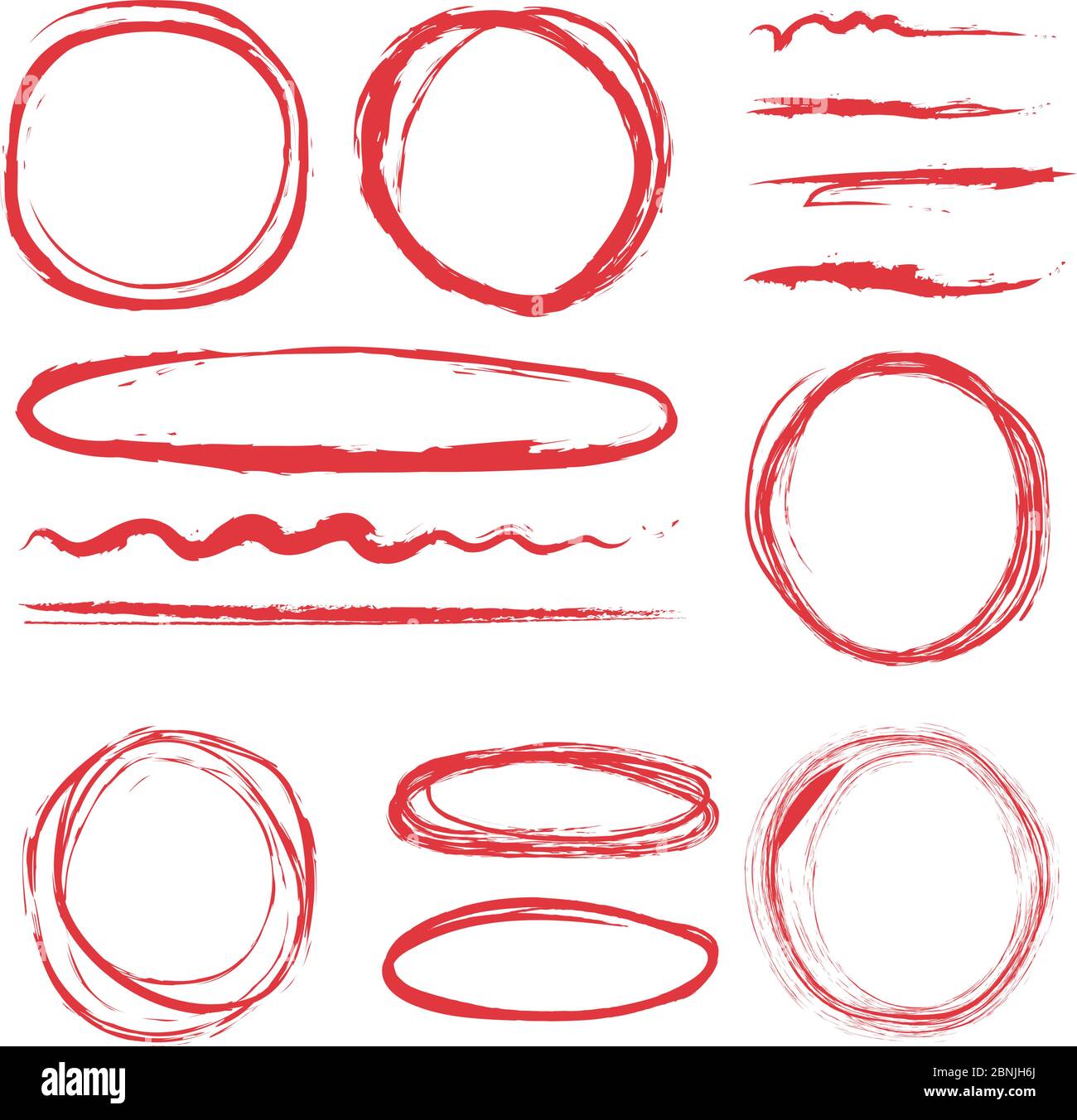 Lines and circles to highlight. Vector illustrations set Stock Vector ...