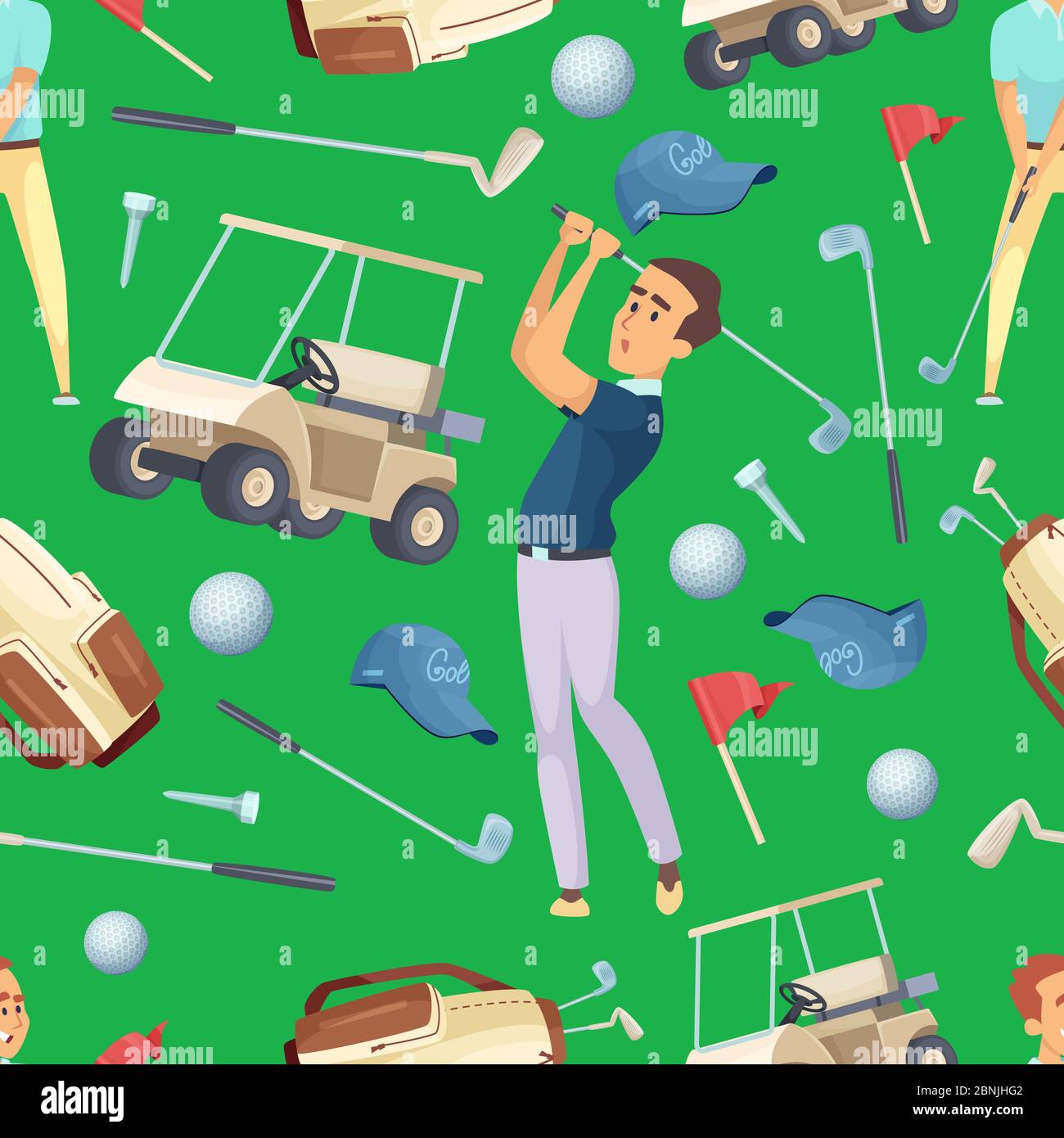 Seamless pattern with sport illustrations at golf theme Stock Vector ...