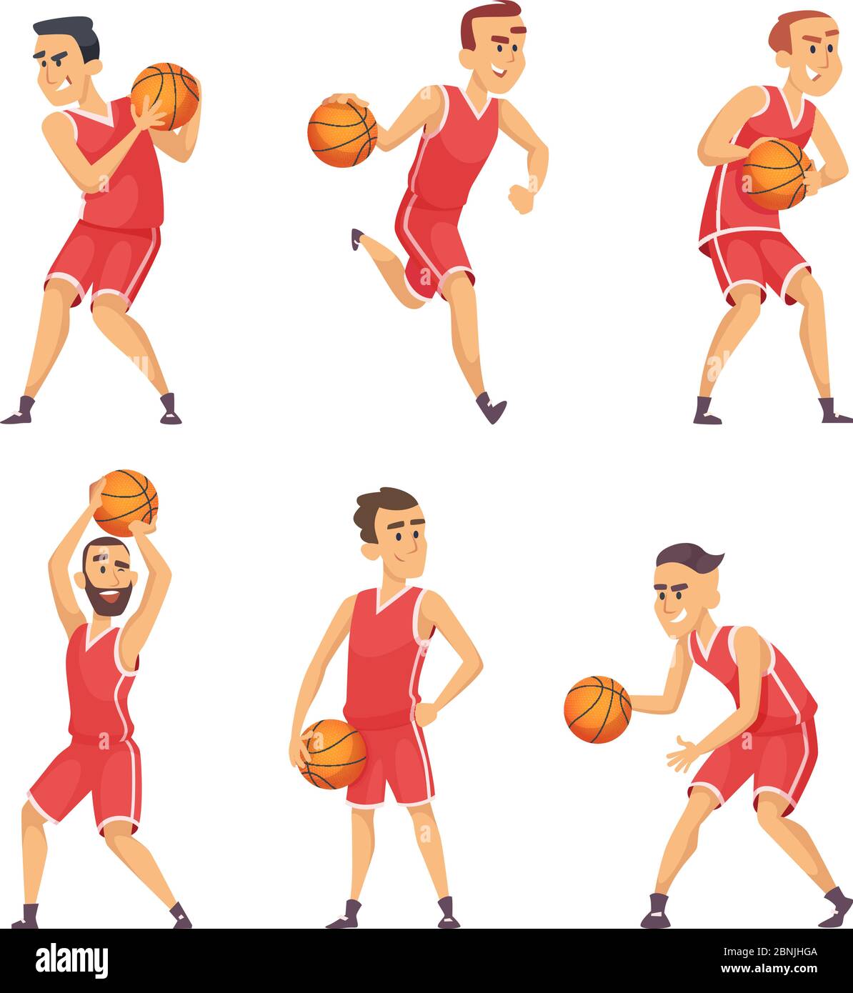 Illustrations set of basketball players Stock Vector Image & Art - Alamy
