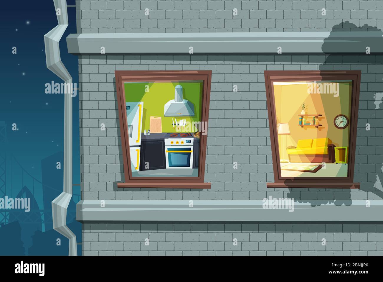 Night view urban light Stock Vector Images - Alamy