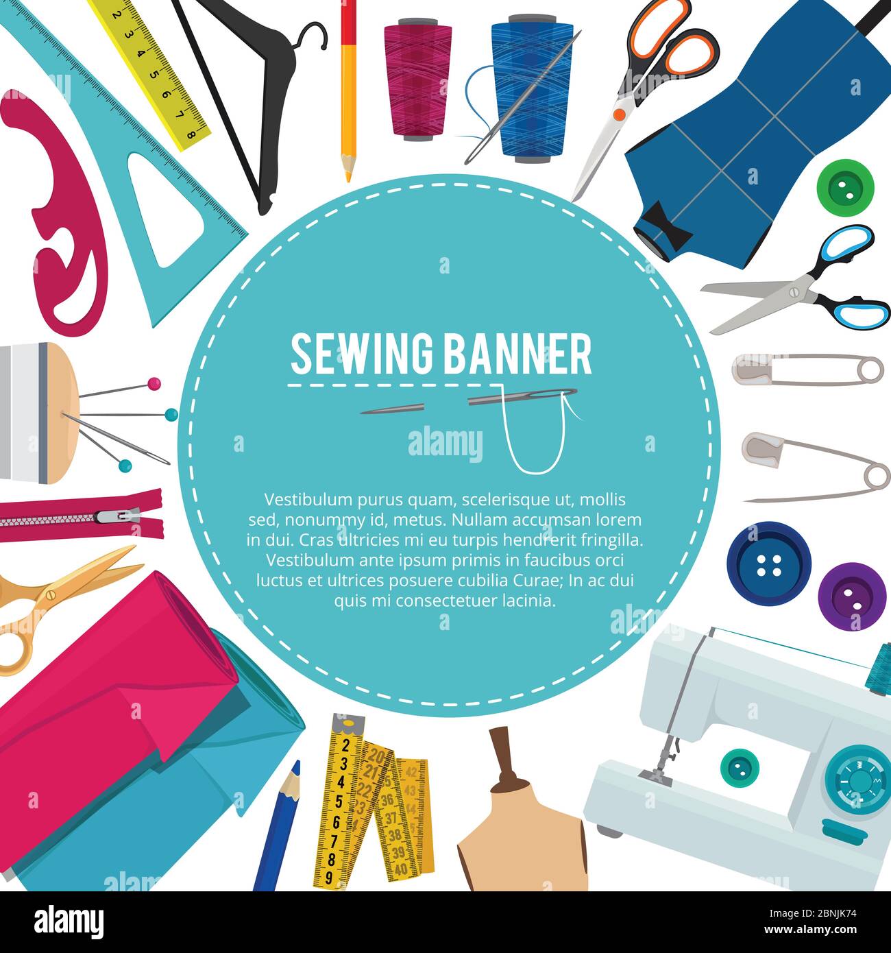 Background picture with different sewing elements and place for your ...