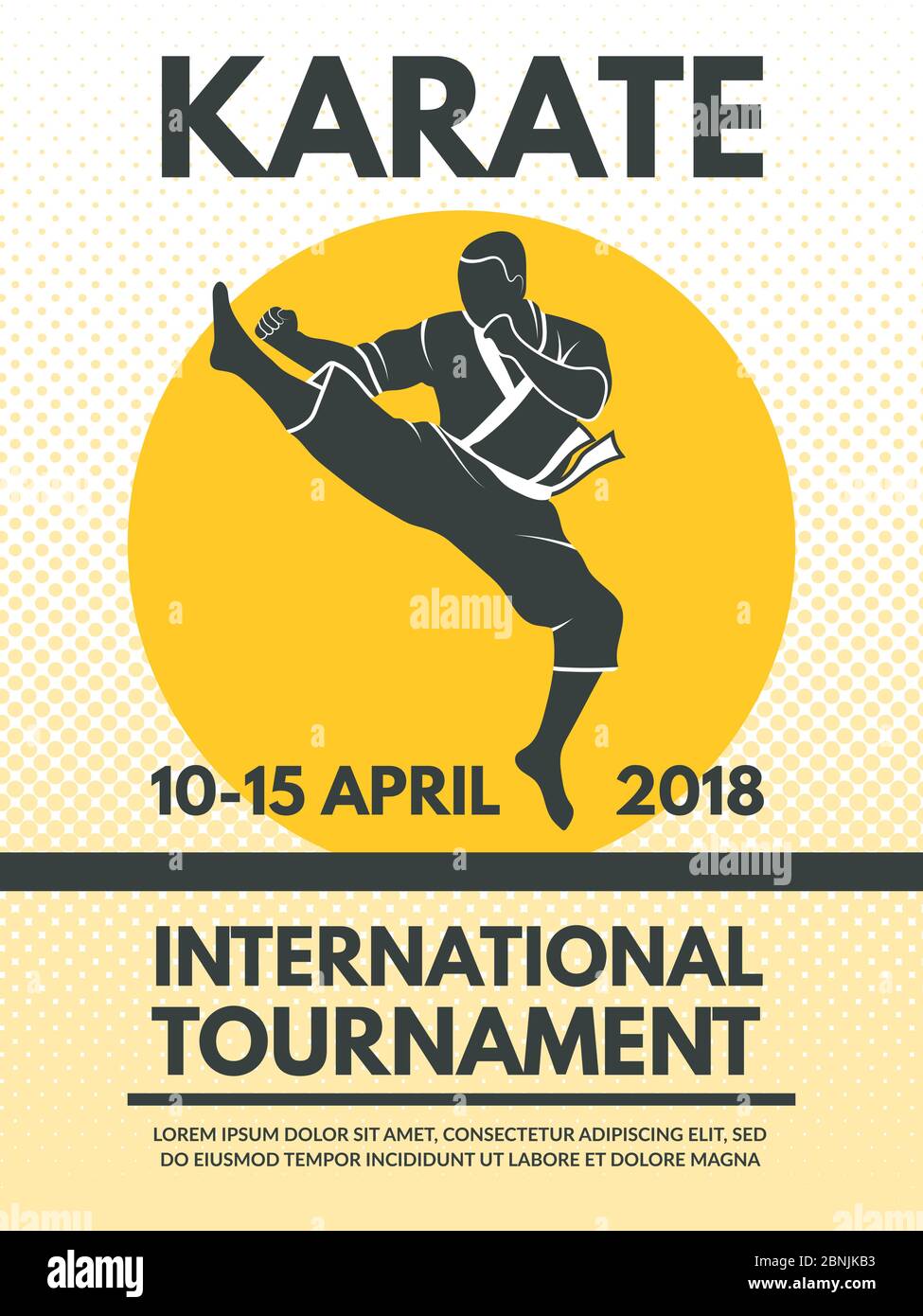 Retro poster invitation at karate fighting championship Stock Vector ...