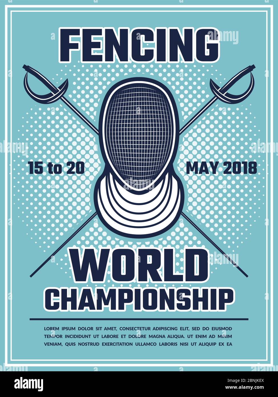 Retro poster for fencing sport. Design template with place for your ...