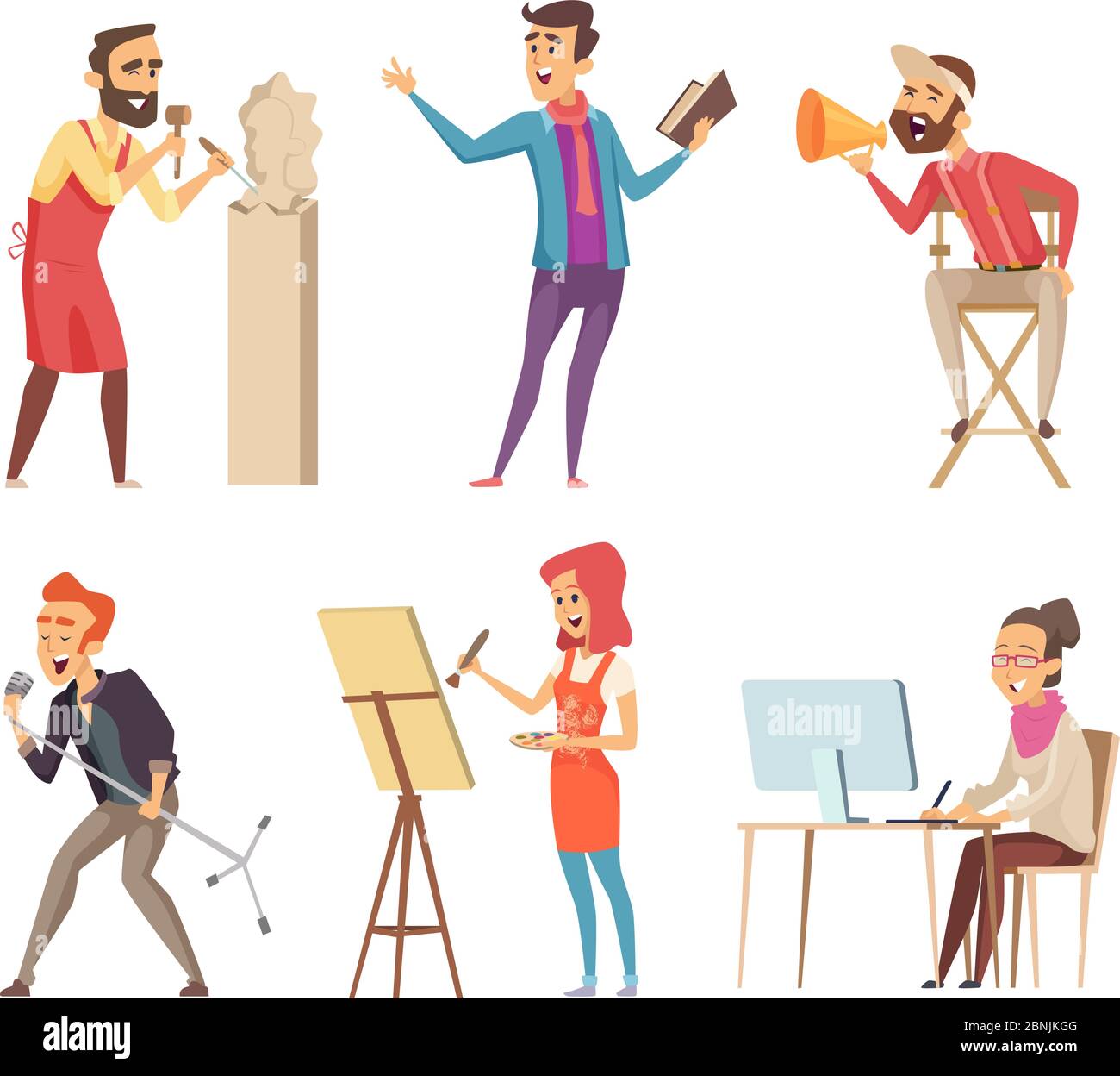 Different characters of creative professions. Vector pictures in ...